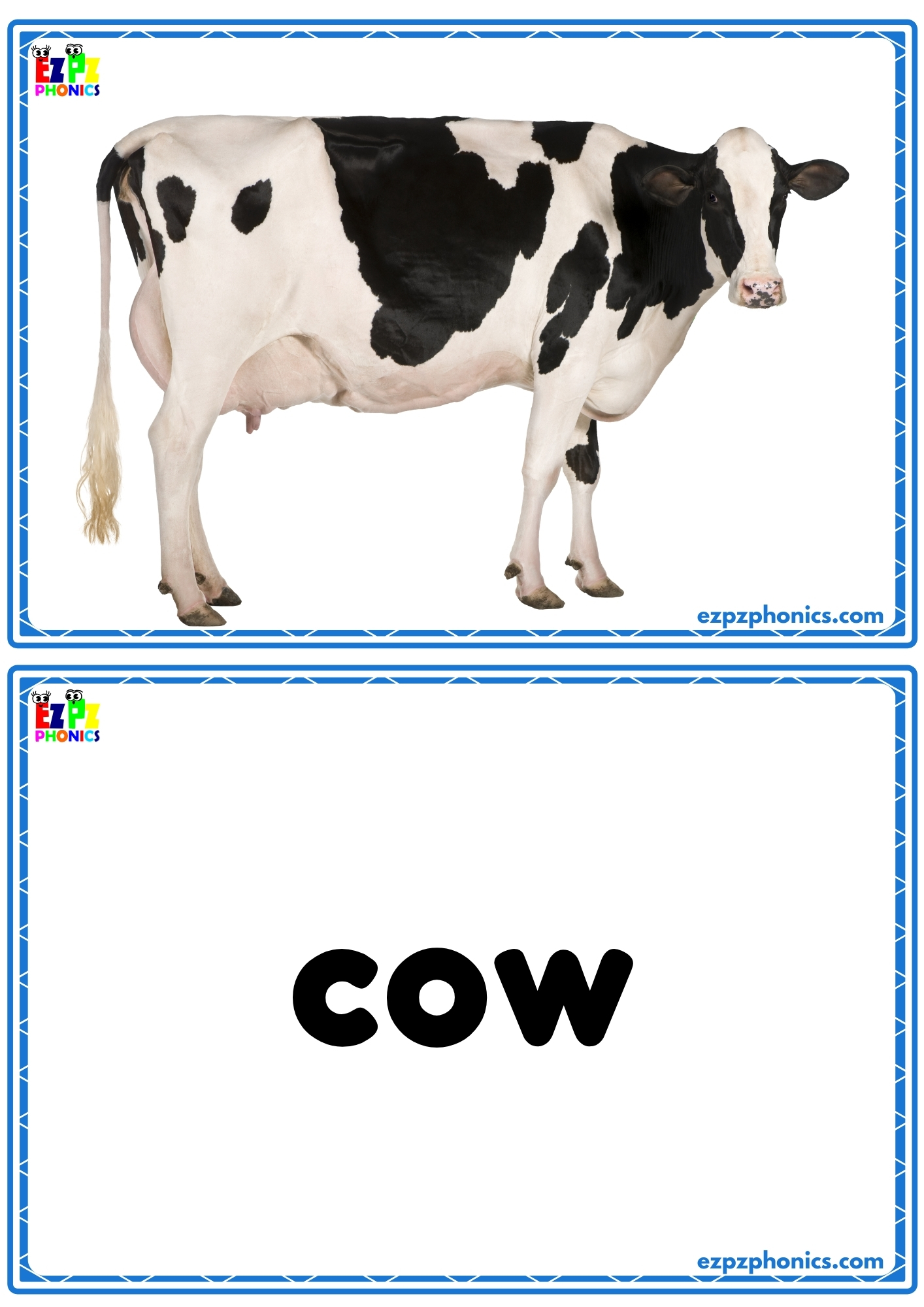 Farm Animals Flashcards Words on the Back for Easy Learning, Free PDF ...
