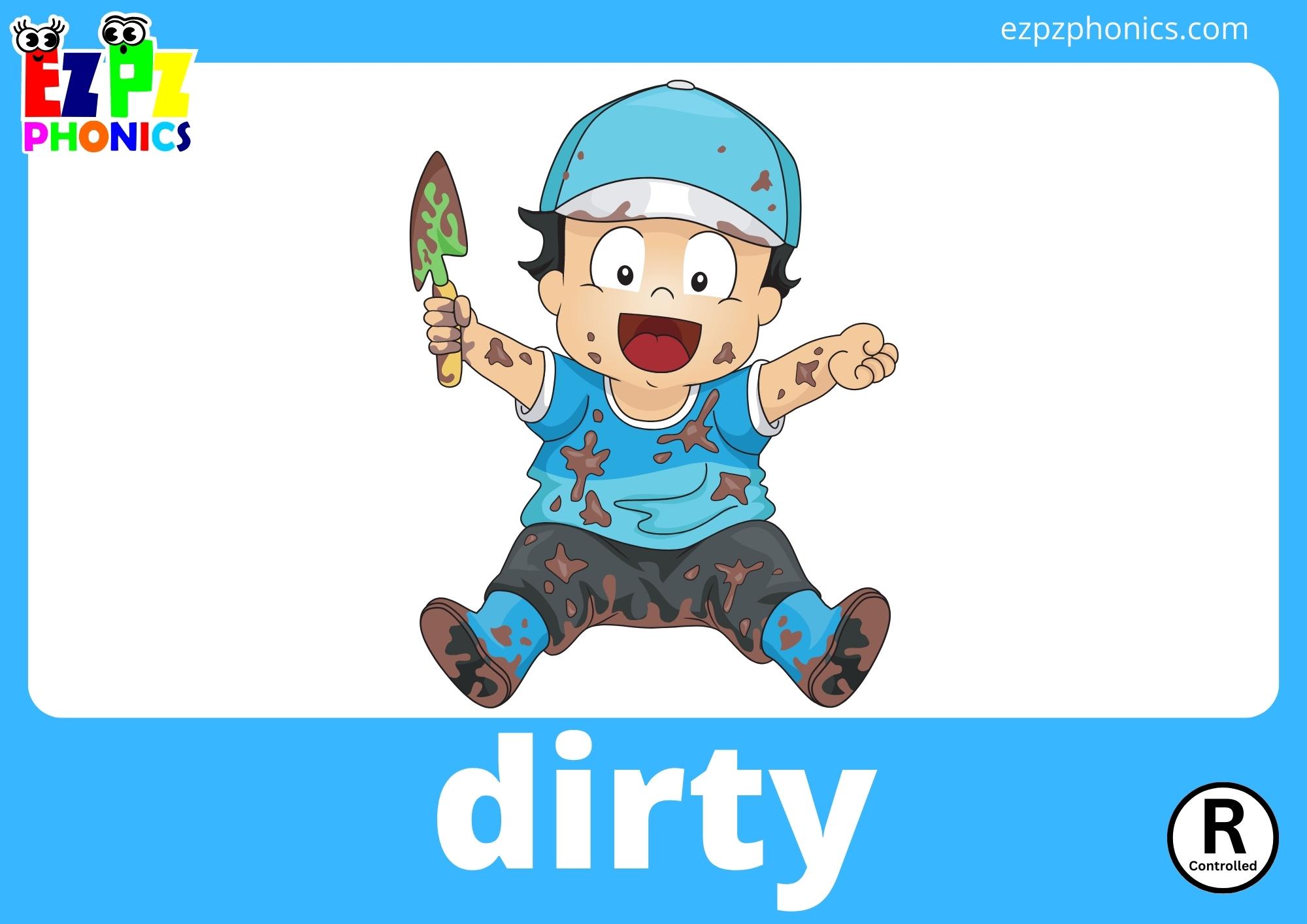 ir Two Syllable R-Controlled Words Phonics Flashcards with Images and ...