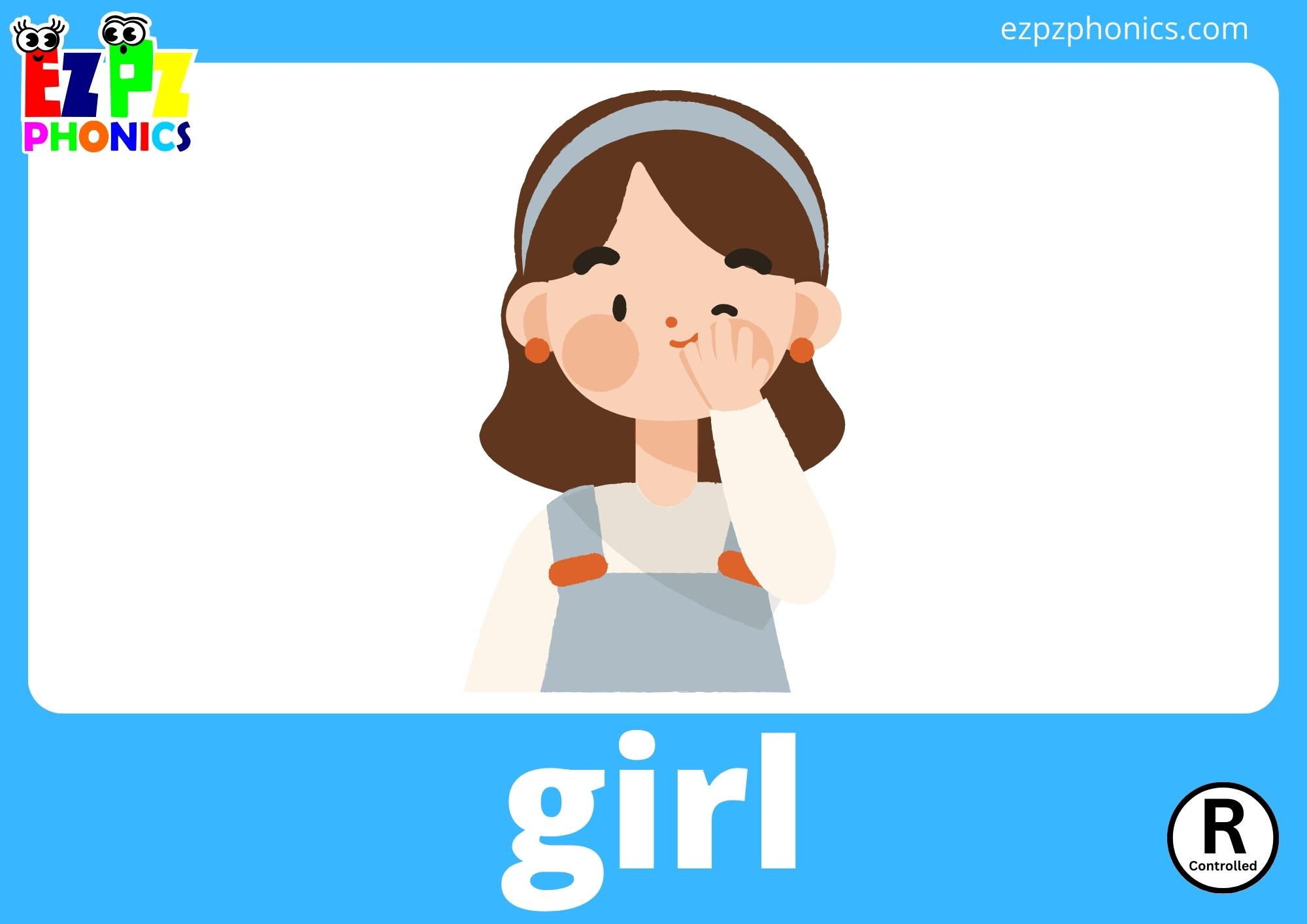 ir One Syllable R-Controlled Words Phonics Flashcards with Images and ...