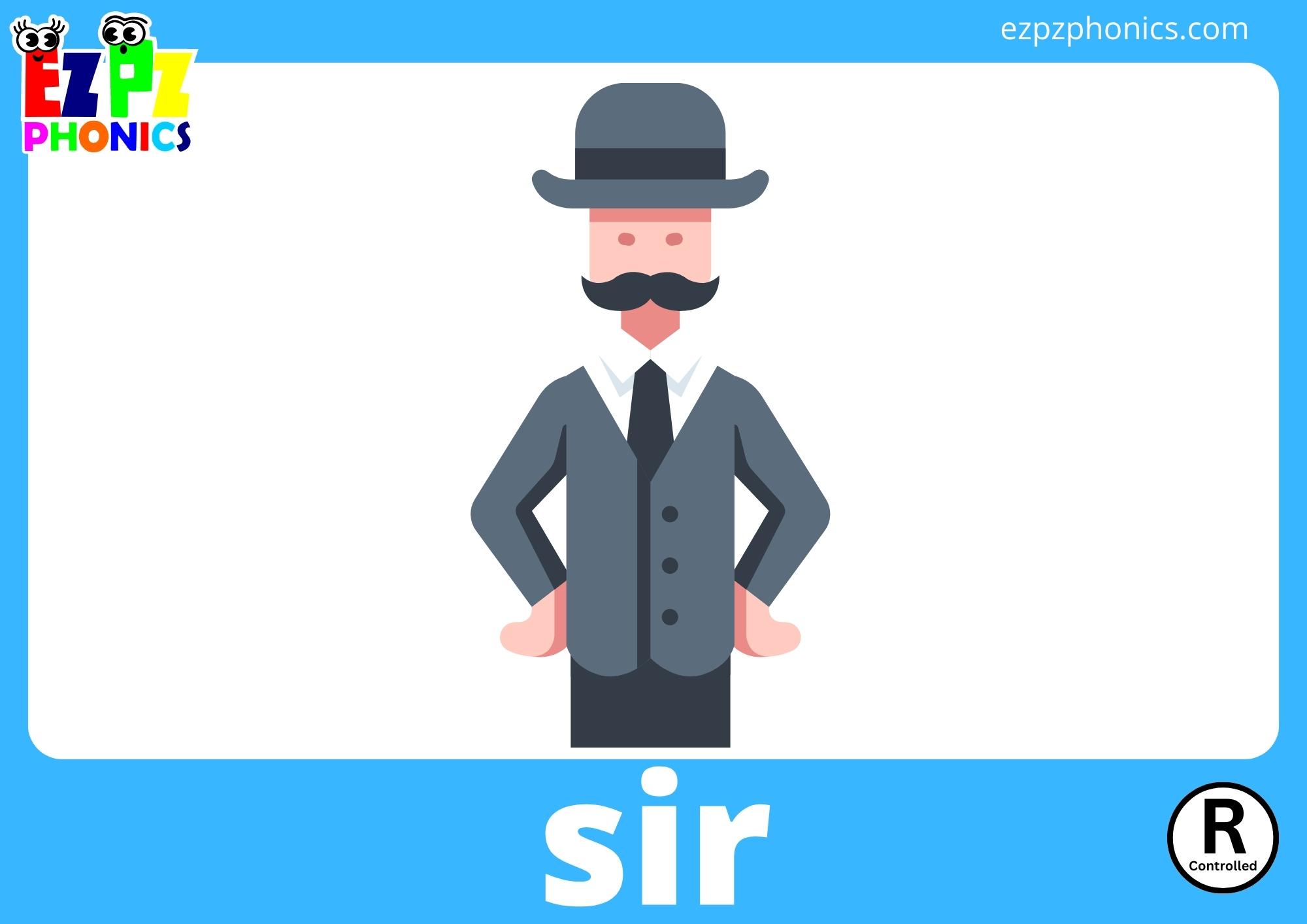 ir One Syllable R-Controlled Words Phonics Flashcards with Images and ...