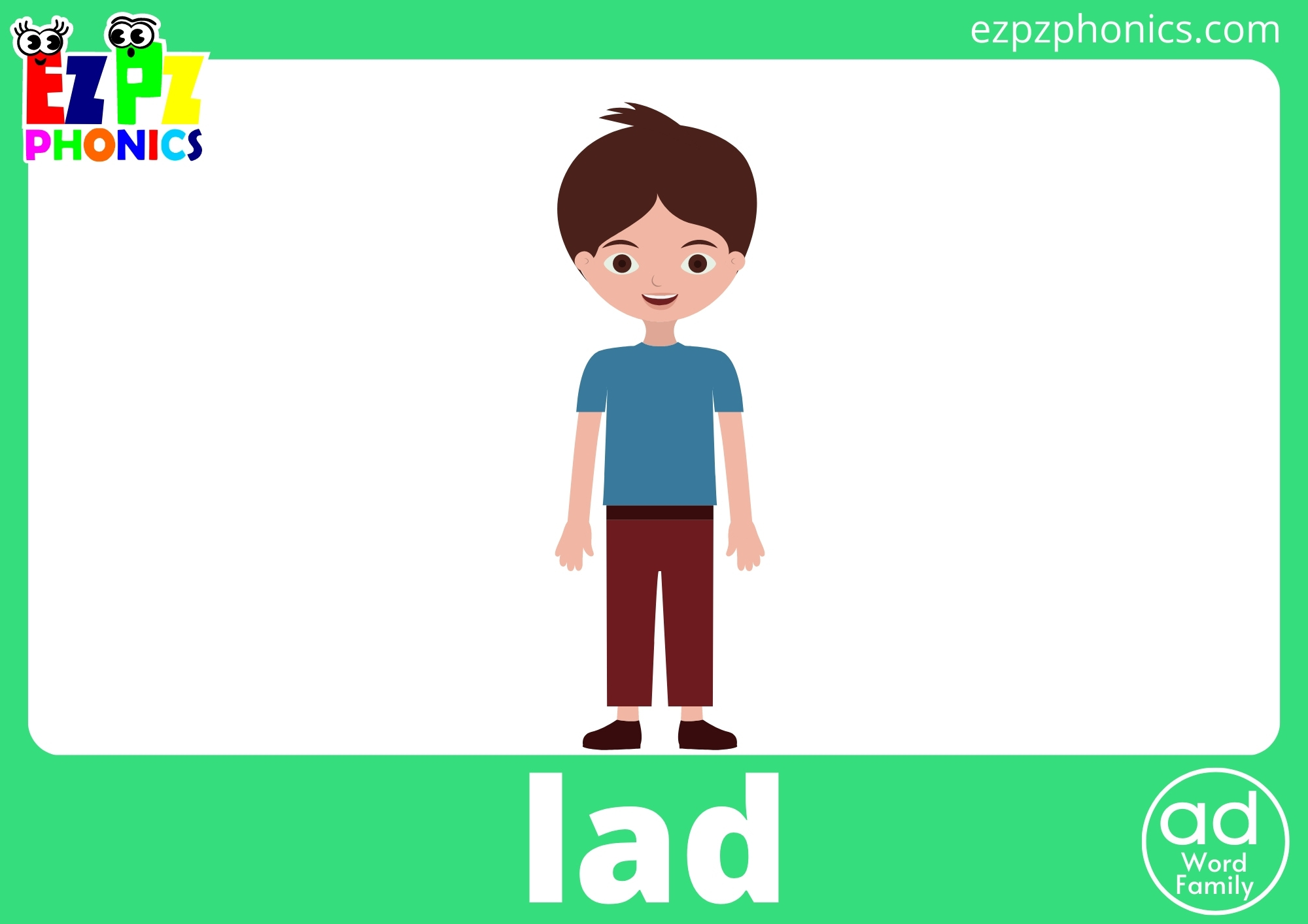 AD Word Family Full Page Flashcards With Words Free PDF Download or ...