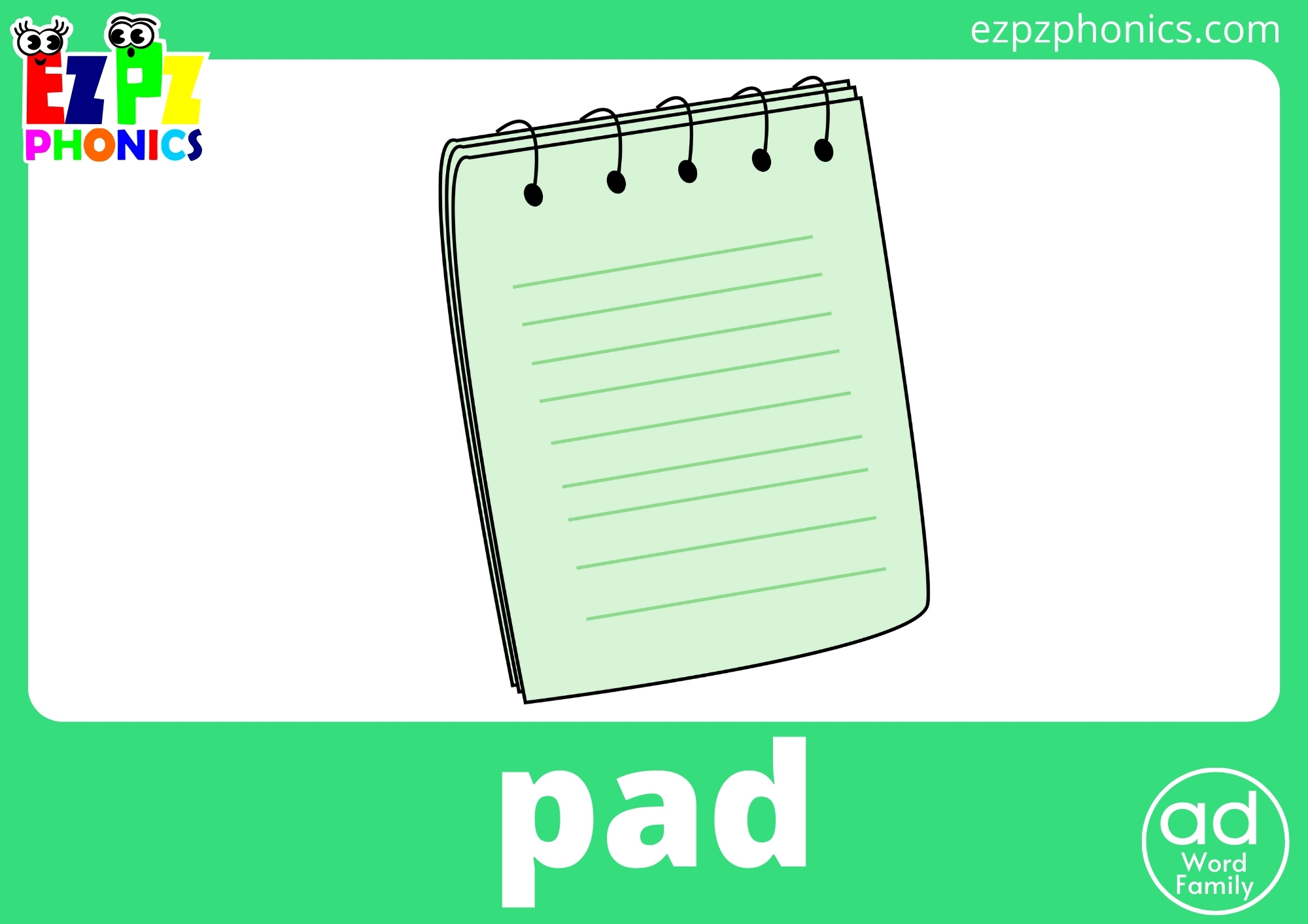 ad Word Family Flashcards - ezpzphonics.com