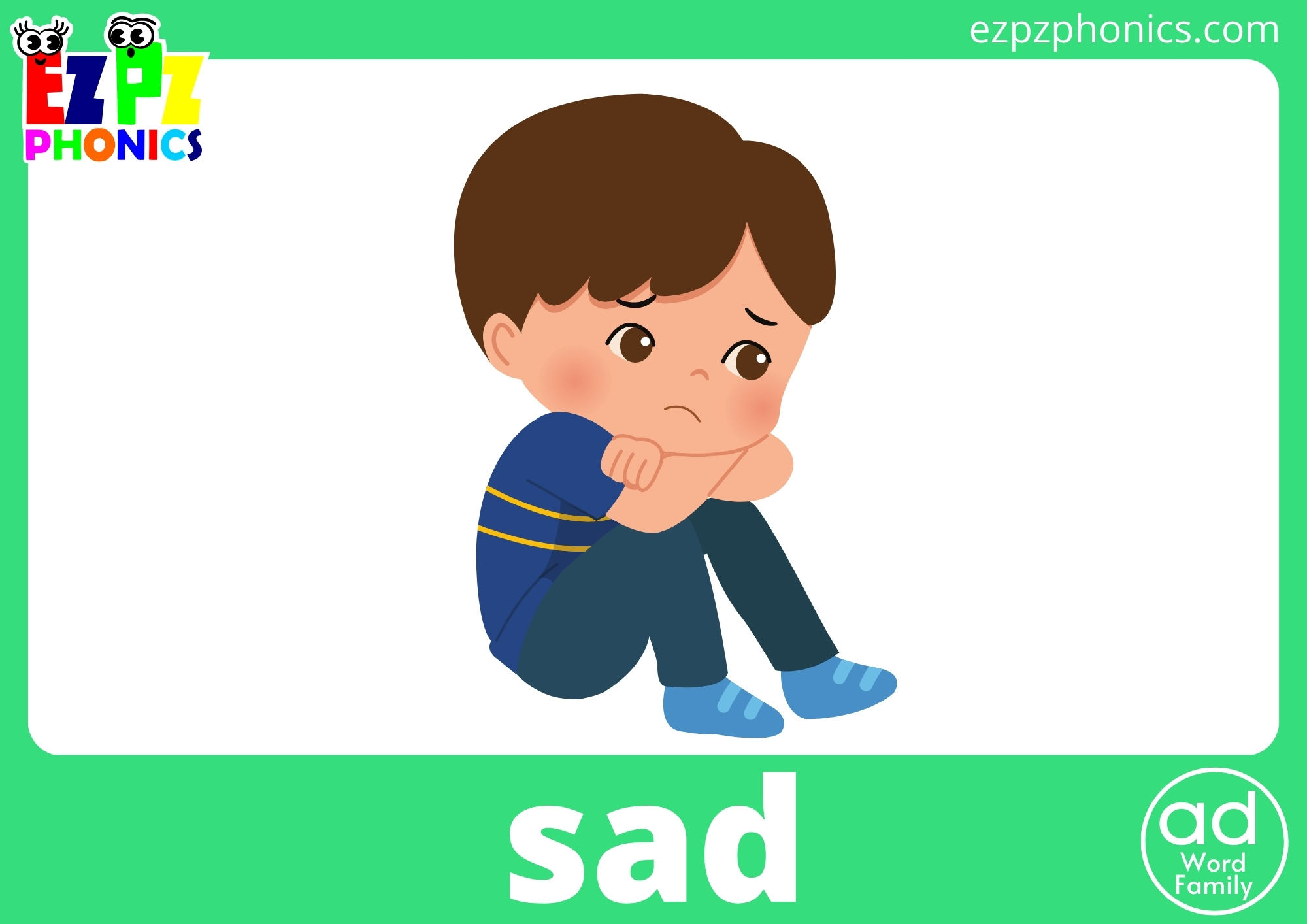 AD Word Family Full Page Flashcards With Words Free PDF Download or ...