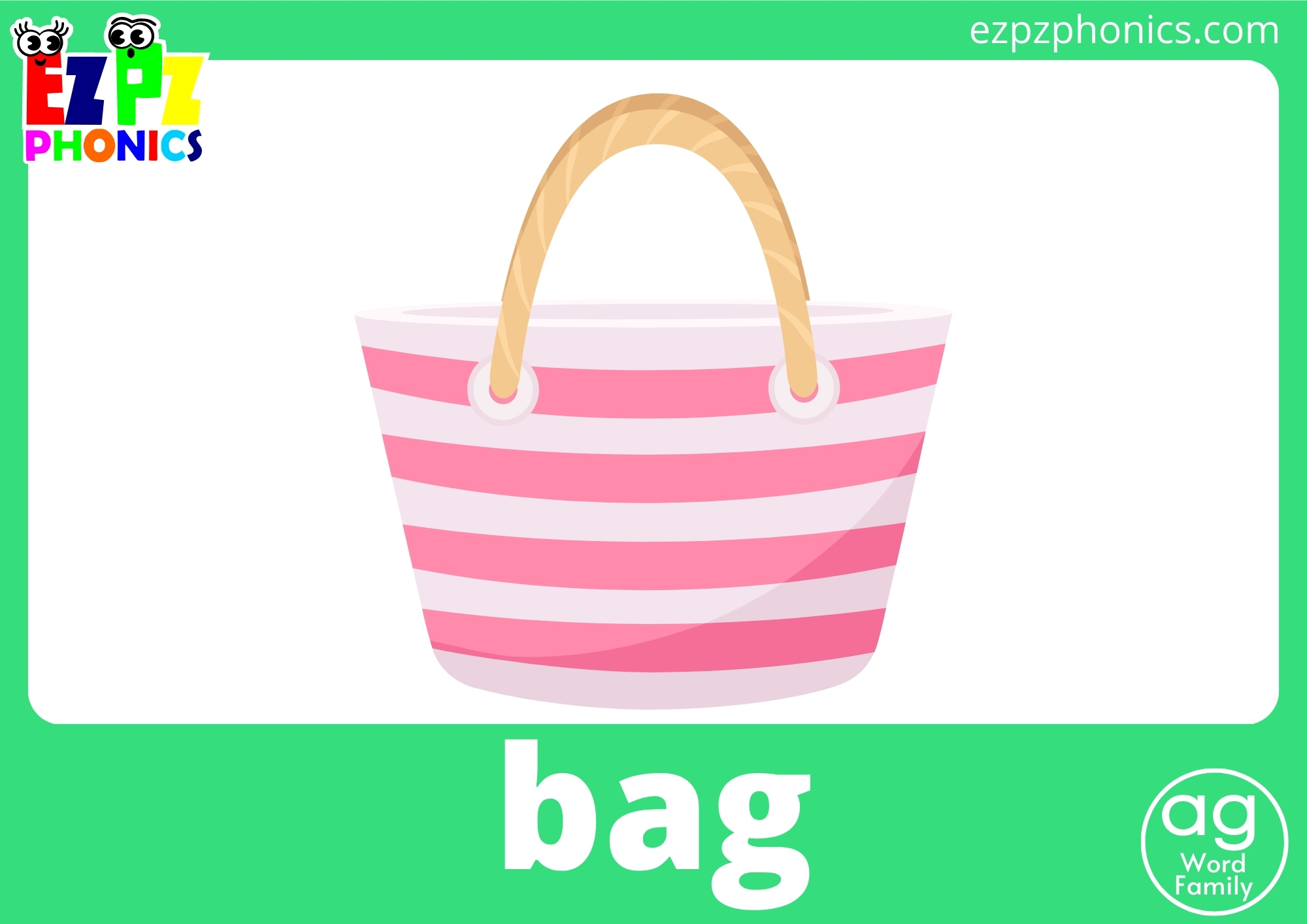 ag Word Family Flashcards - ezpzphonics.com