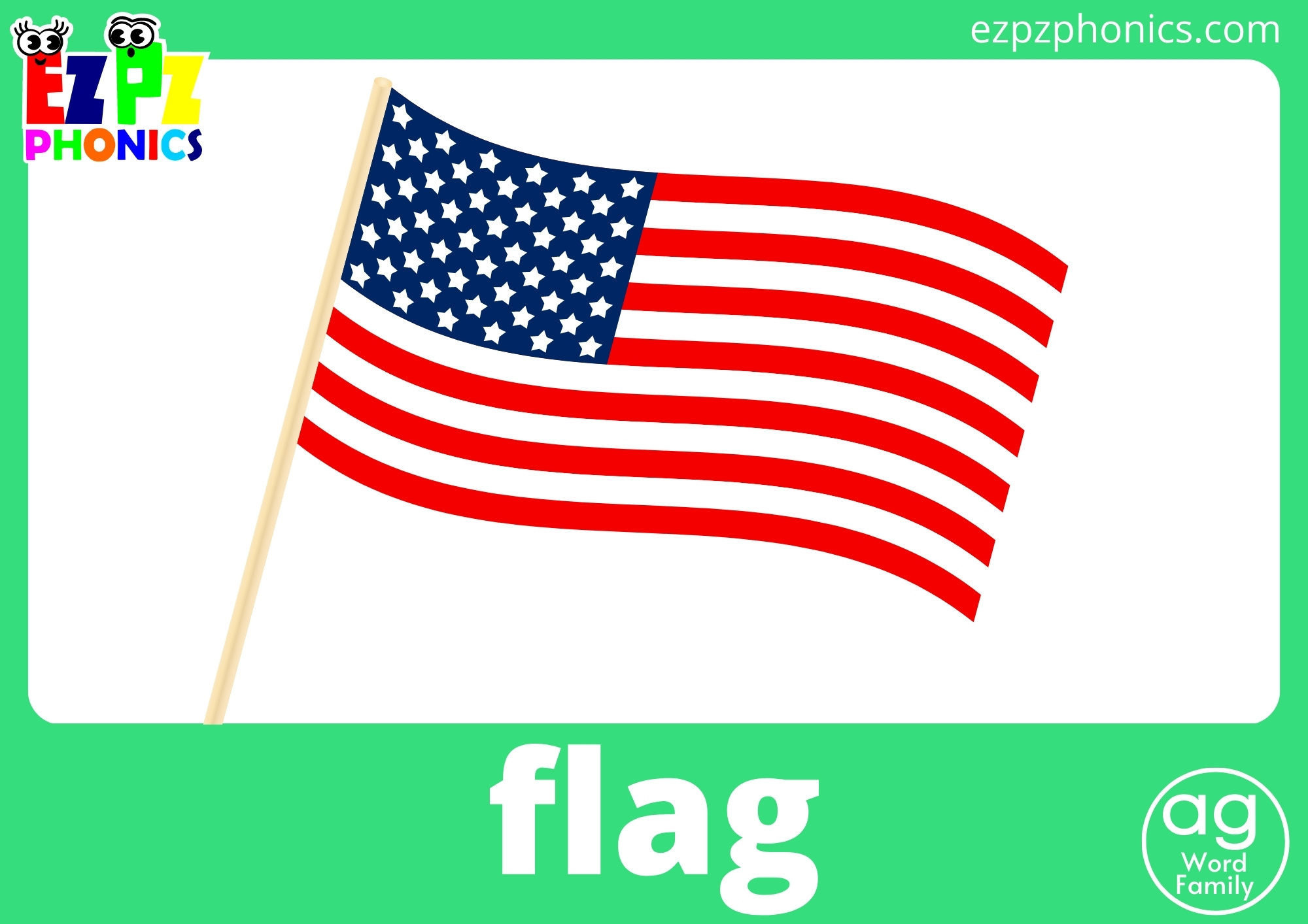 AG Word Family Full Page Flashcards With Words Free PDF Download or ...