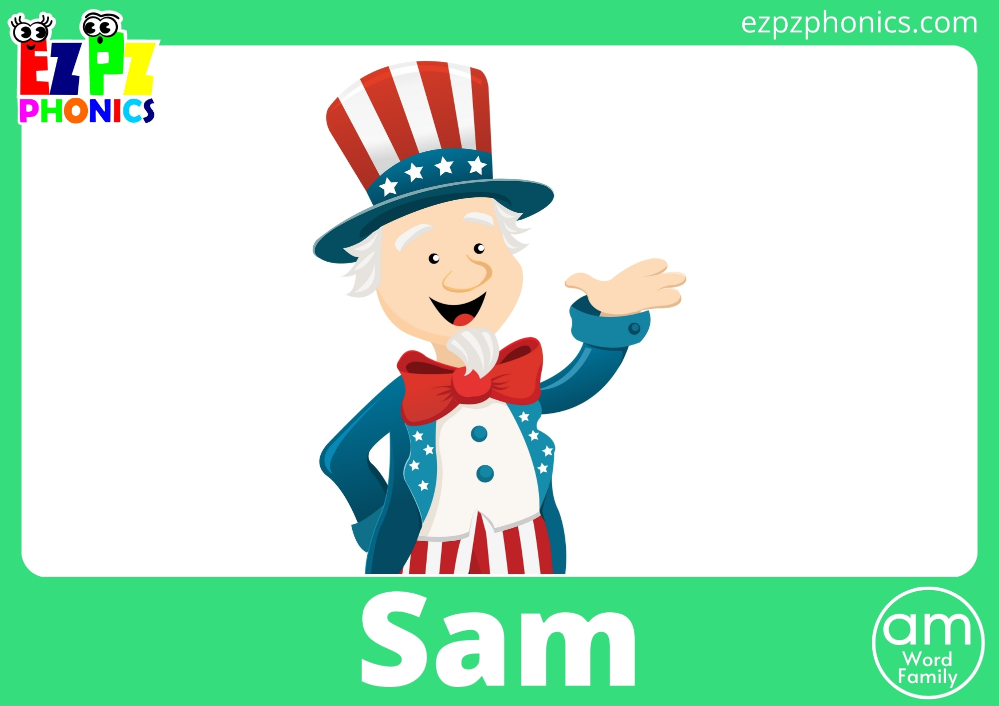 am Word Family Flashcards - ezpzphonics.com