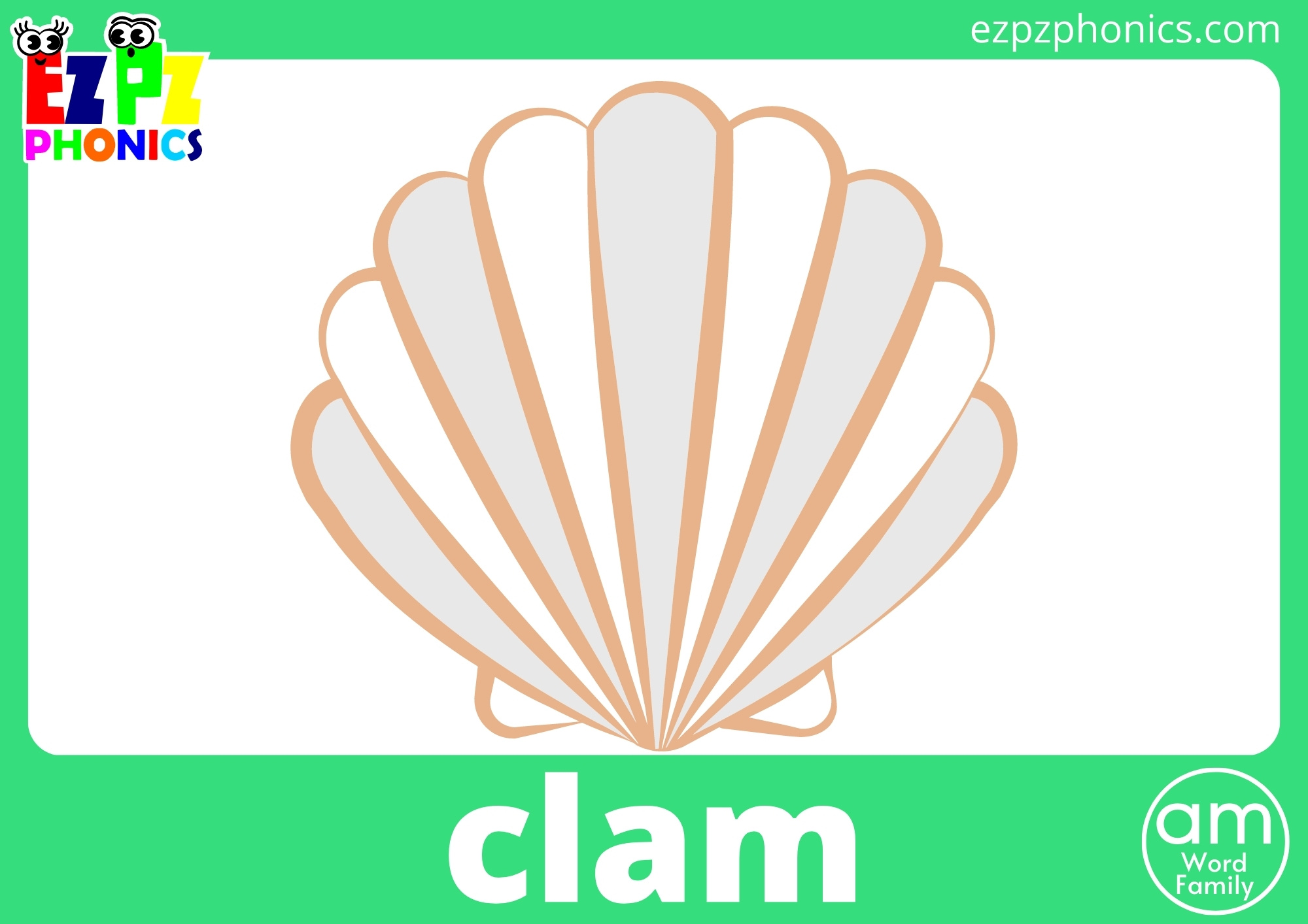 AM Word Family Full Page Flashcards With Words Free PDF Download or ...