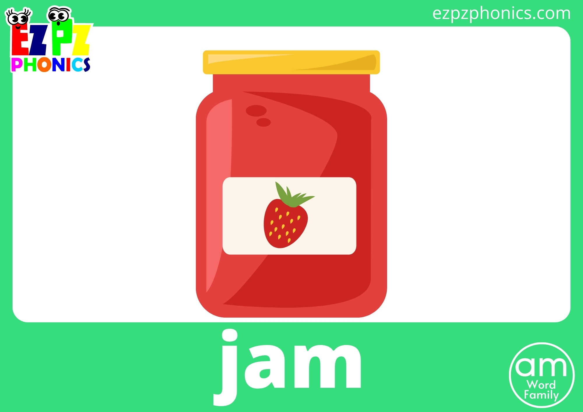 am Word Family Flashcards - ezpzphonics.com