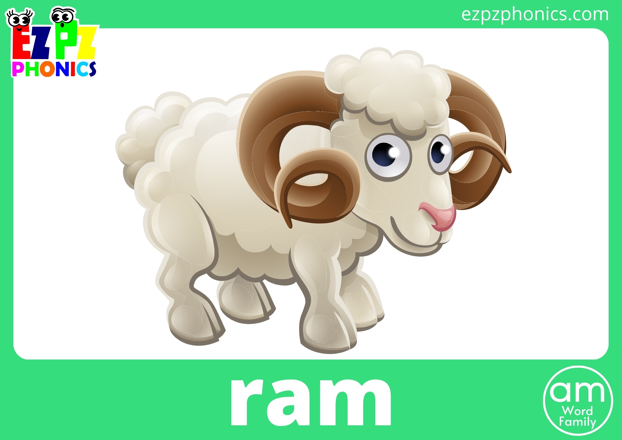 am Word Family Flashcards - ezpzphonics.com