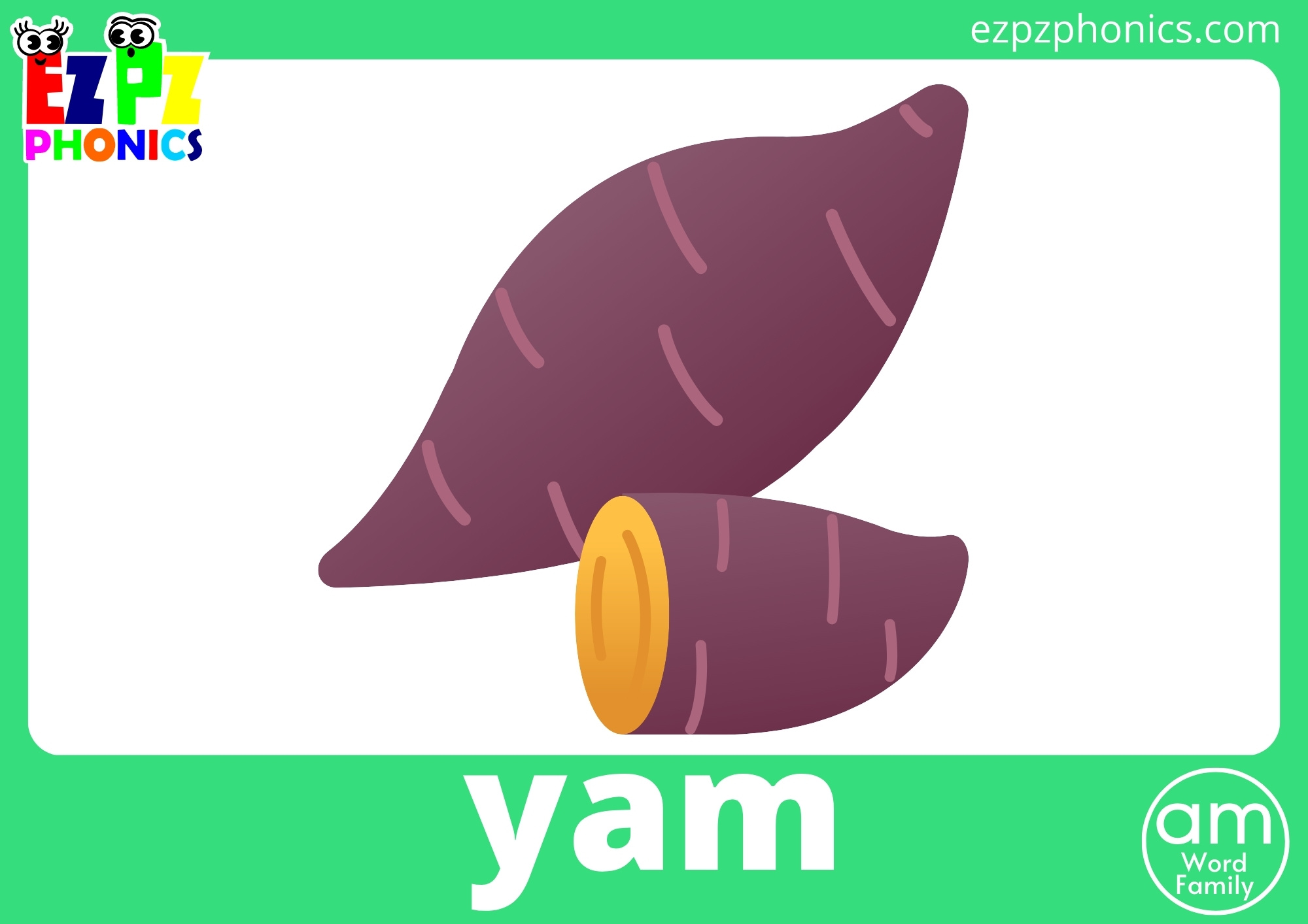 am Word Family Flashcards - ezpzphonics.com