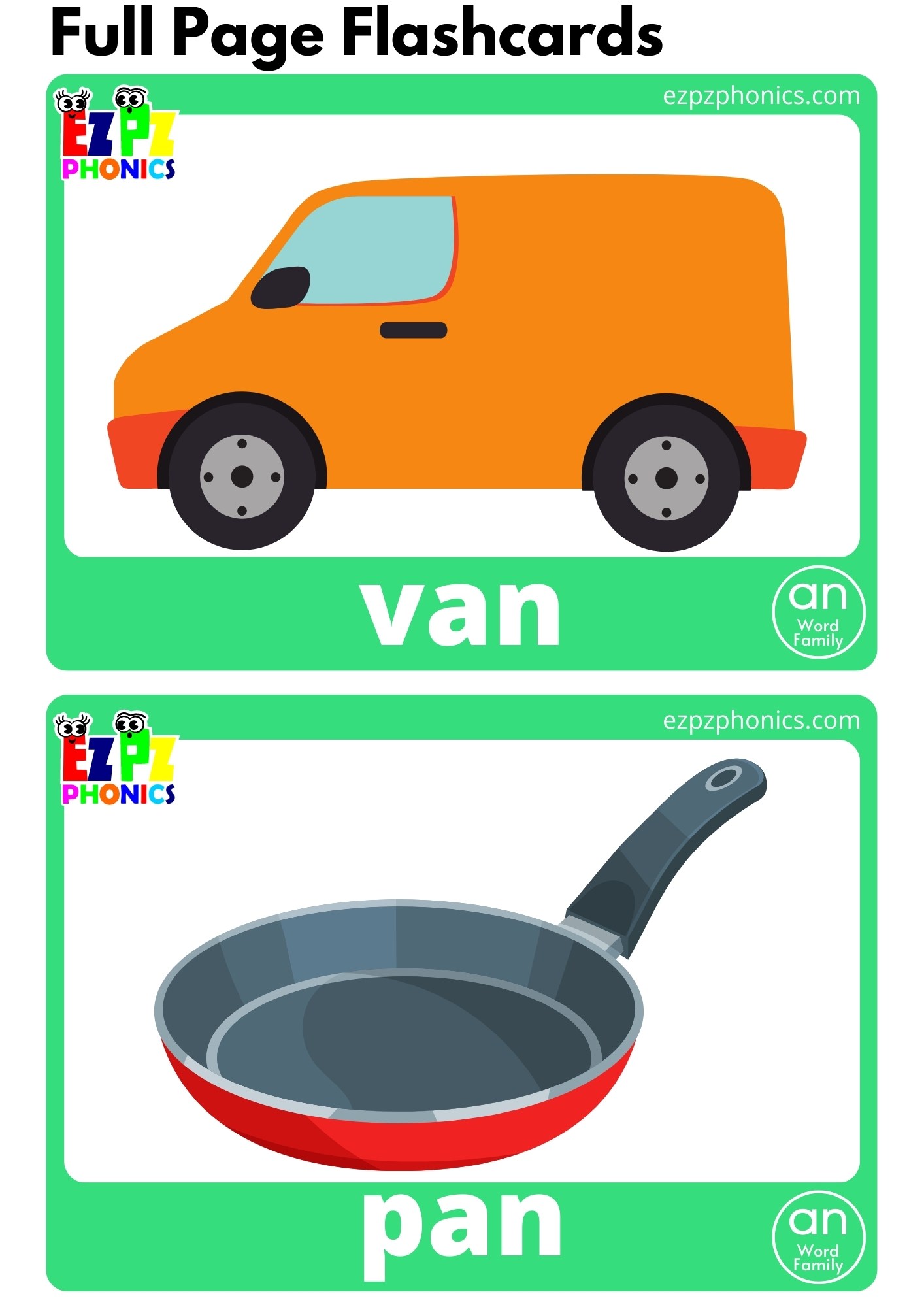 Letter L Words Phonics Flashcards with Images and Words Free Printable ...