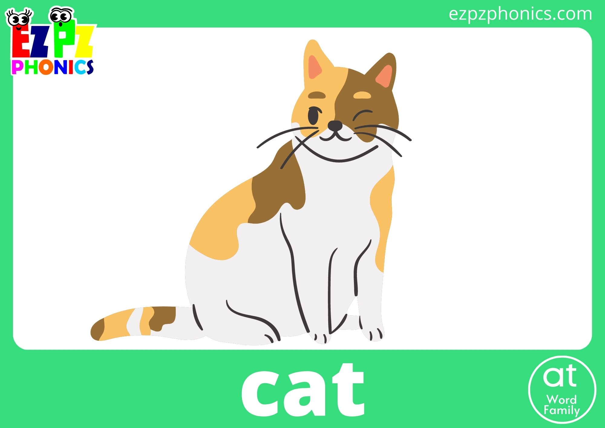 AT Word Family Full Page Flashcards With Words Free PDF Download or ...