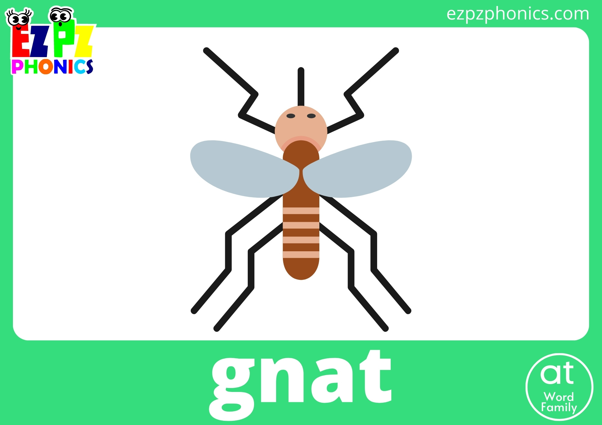 AT Word Family Full Page Flashcards With Words Free PDF Download or ...