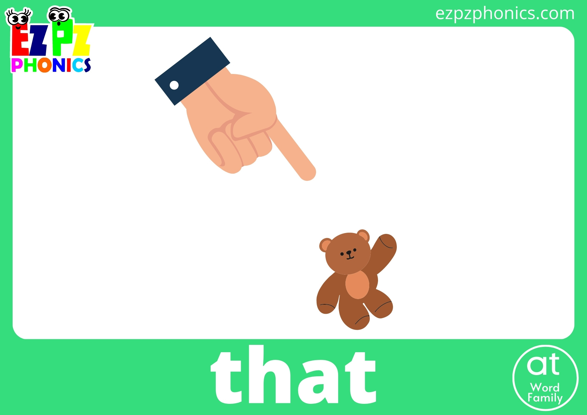 AT Word Family Full Page Flashcards With Words Free PDF Download or ...