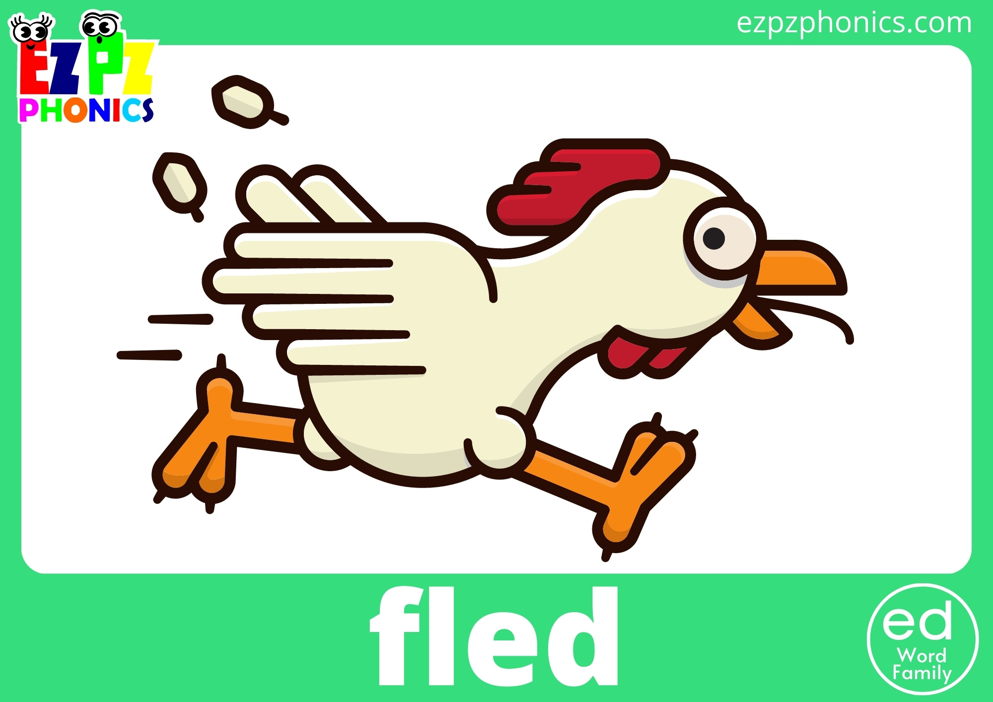 ED Word Family Full Page Flashcards With Words Free PDF Download or ...