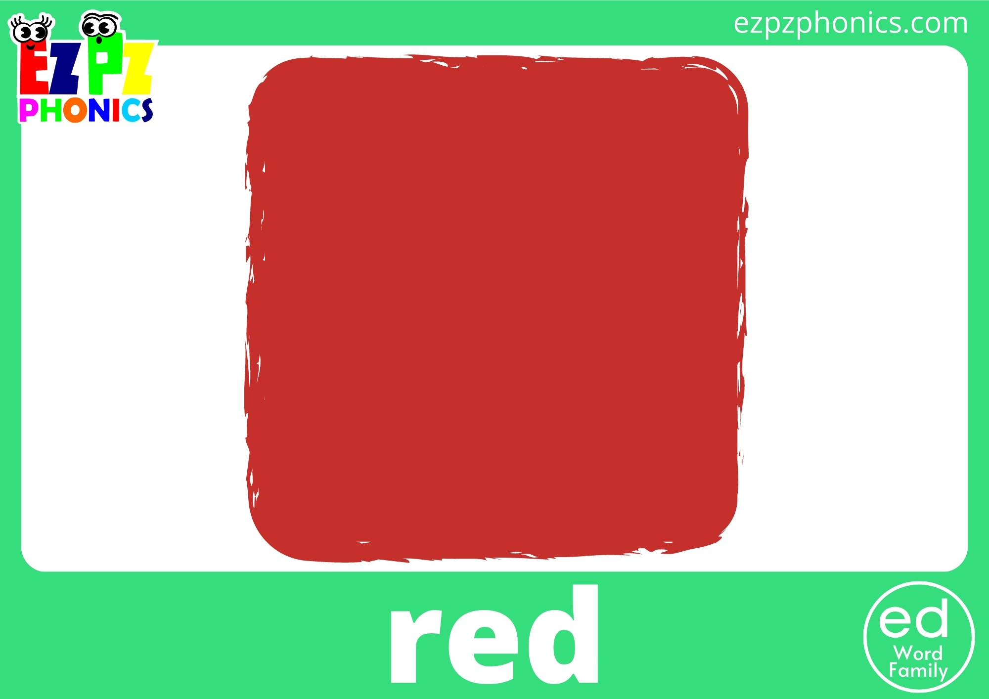 ED Word Family Full Page Flashcards With Words Free PDF Download or ...