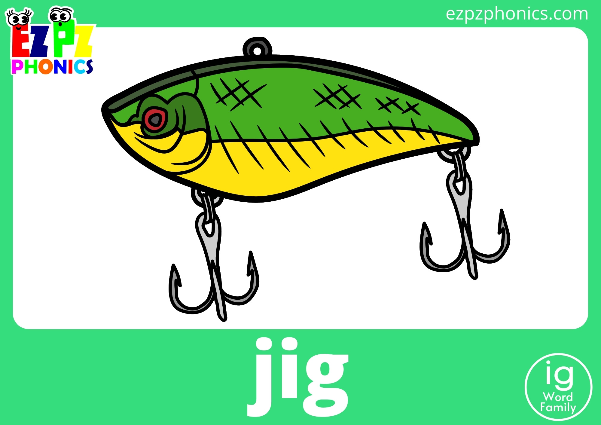 IG Word Family Full Page Flashcards With Words Free PDF Download or ...