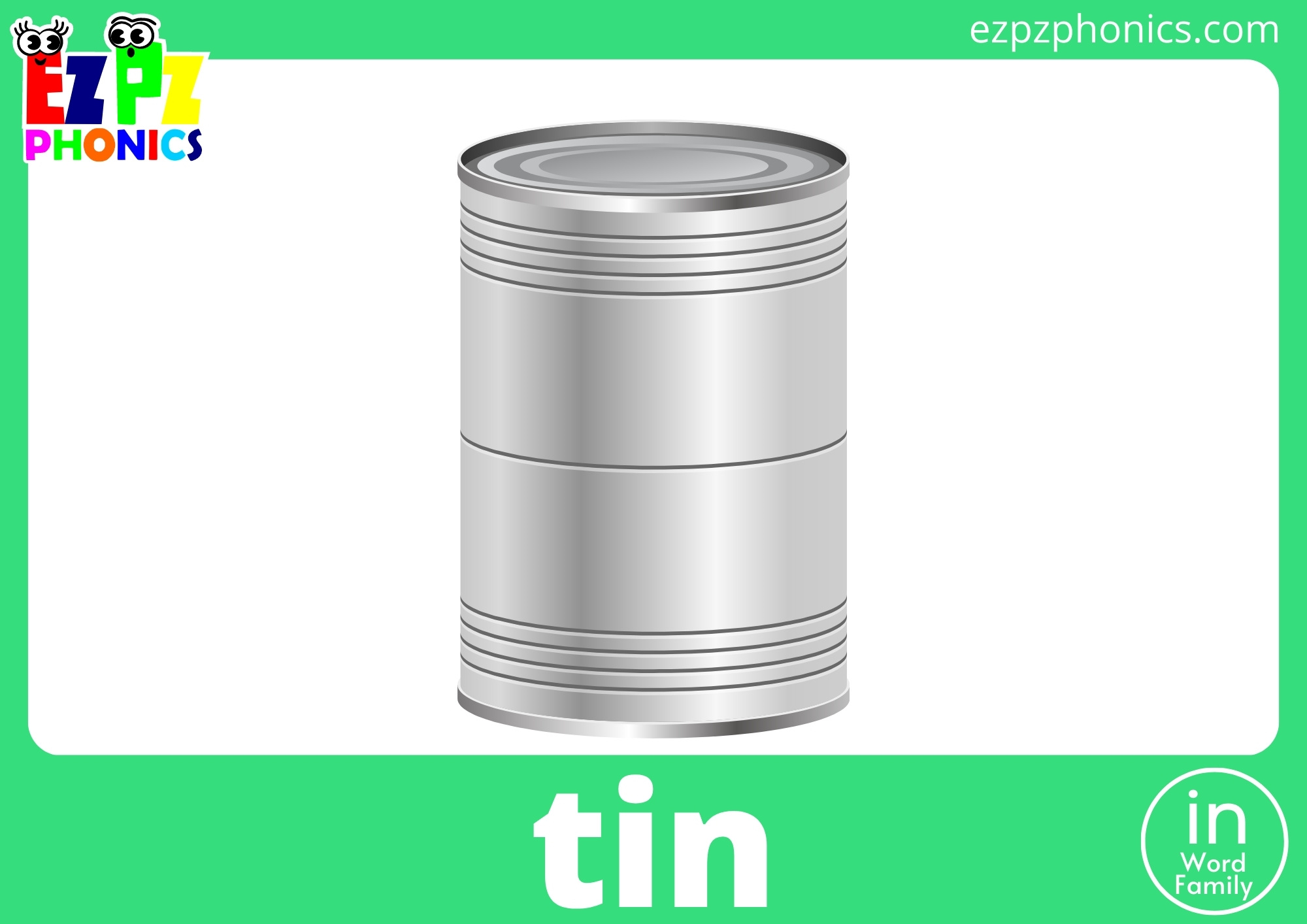 in Word Family Flashcards - ezpzphonics.com