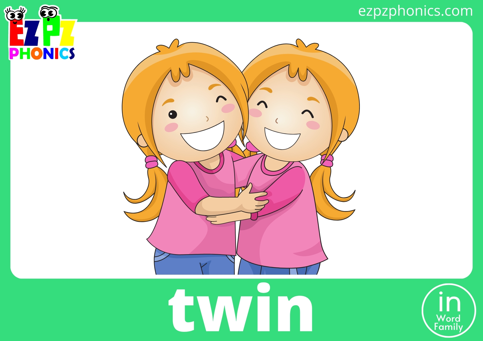 IN Word Family Full Page Flashcards With Words Free PDF Download or ...