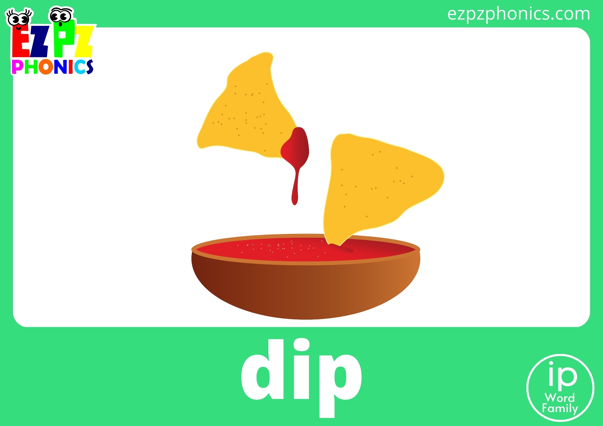 IP Word Family Full Page Flashcards With Words Free PDF Download or ...