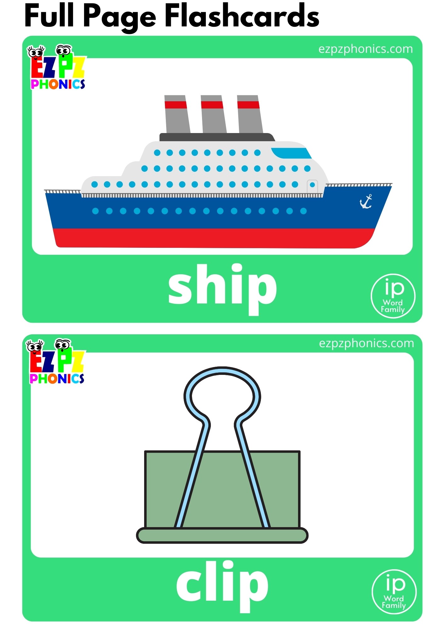 Letter L Words Phonics Flashcards with Images and Words Free Printable ...