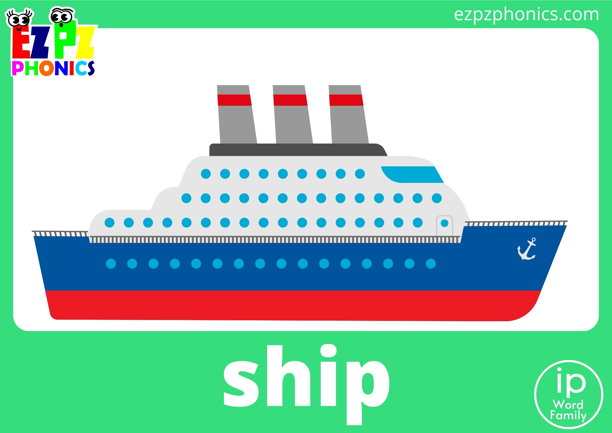 IP Word Family Full Page Flashcards With Words Free PDF Download or ...