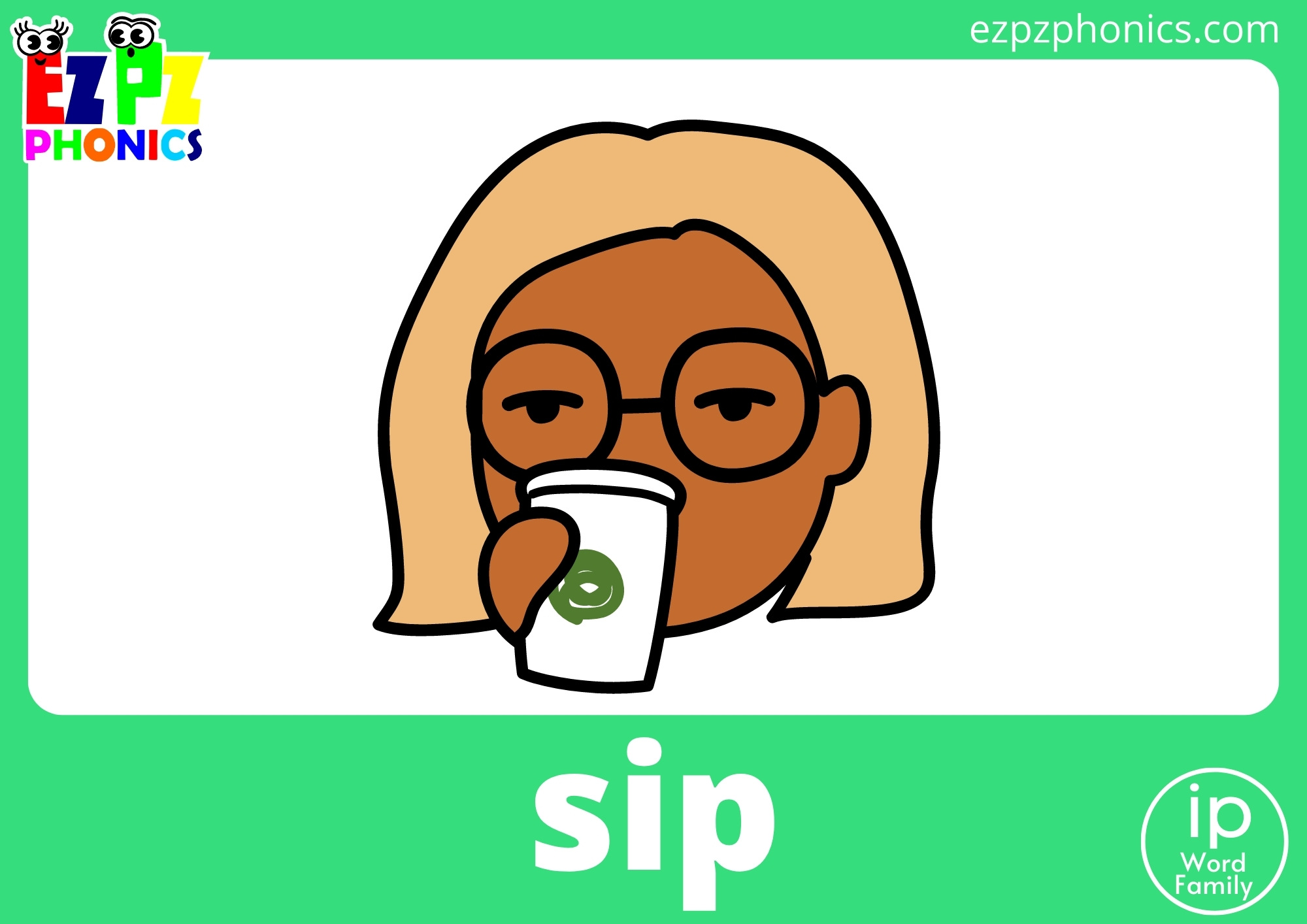 IP Word Family Full Page Flashcards With Words Free PDF Download or ...