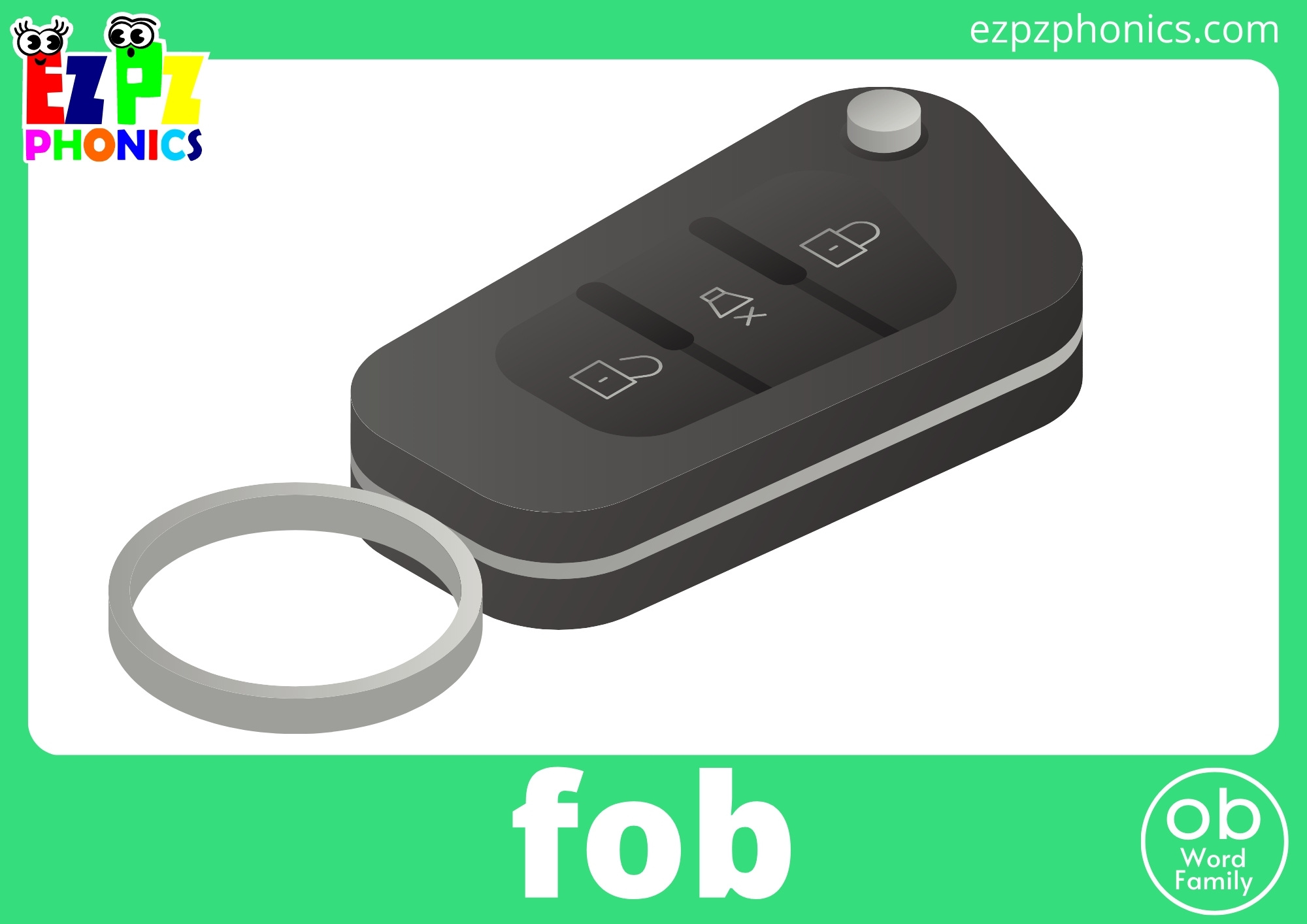 OB Word Family Full Page Flashcards With Words Free PDF Download or ...