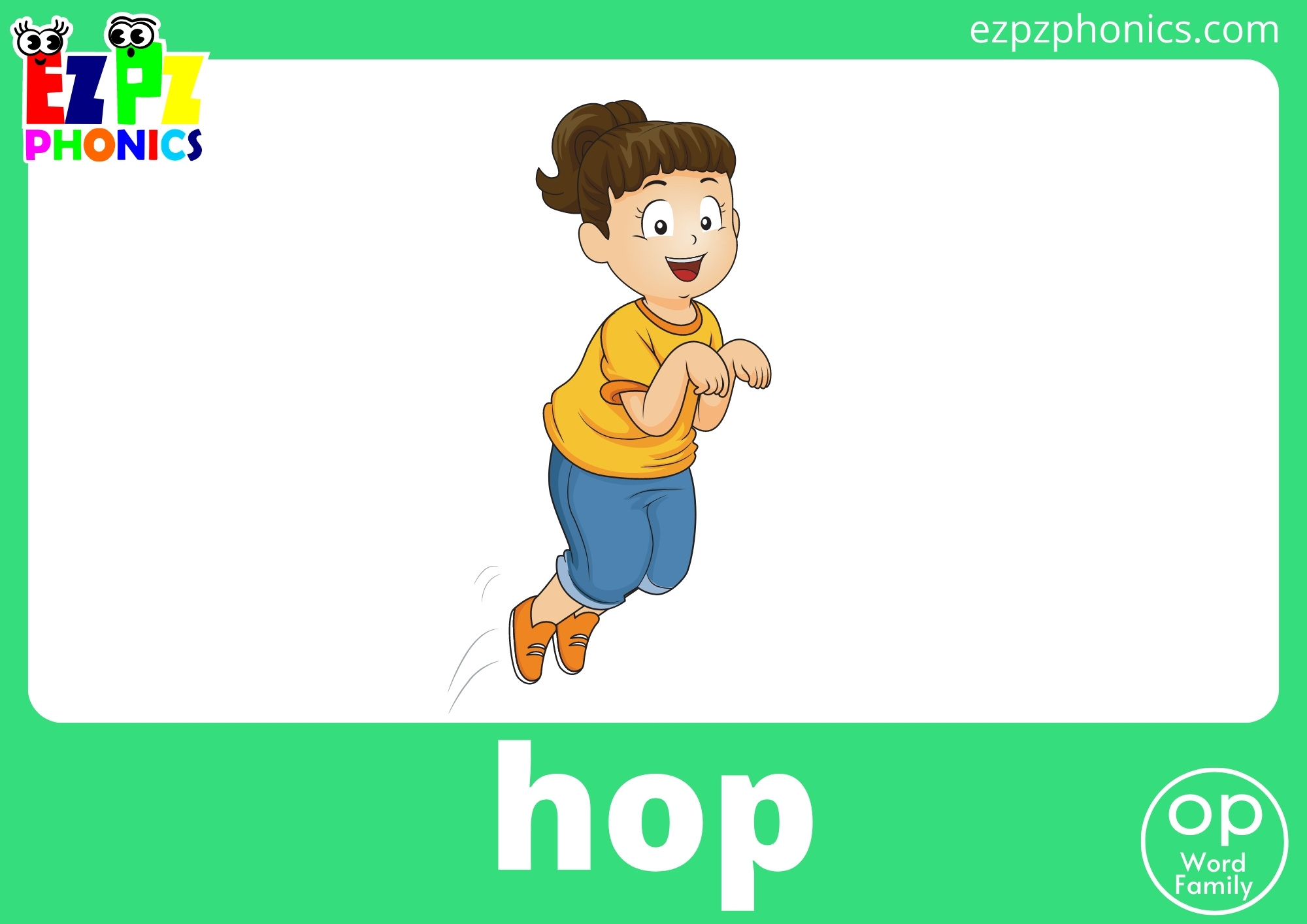 op Word Family Flashcards - ezpzphonics.com