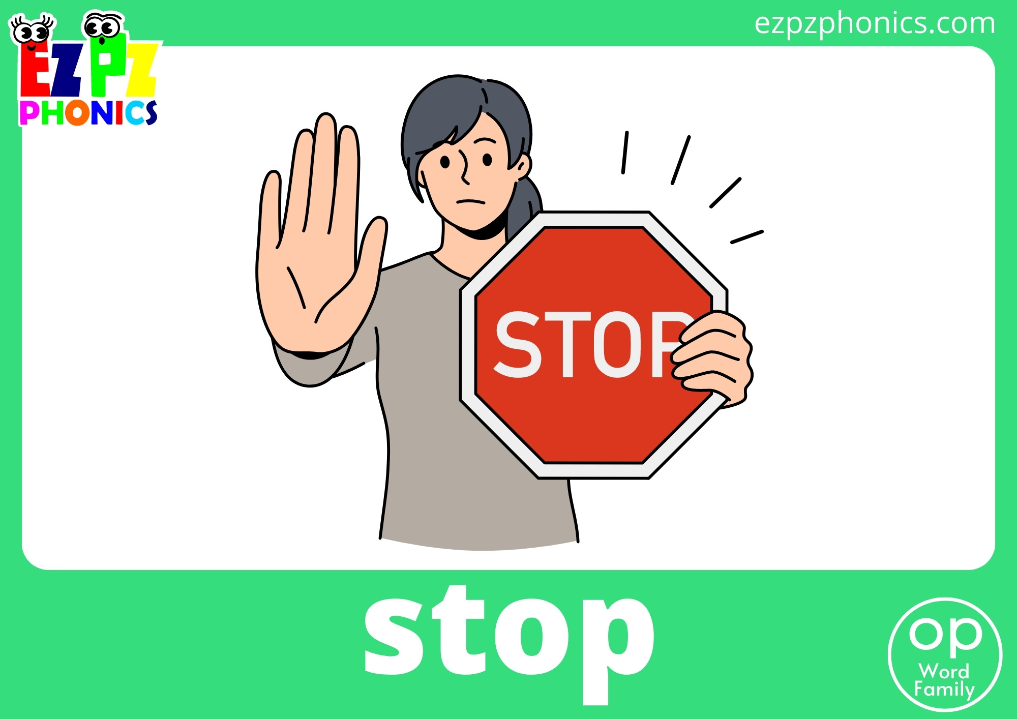 op Word Family Flashcards - ezpzphonics.com