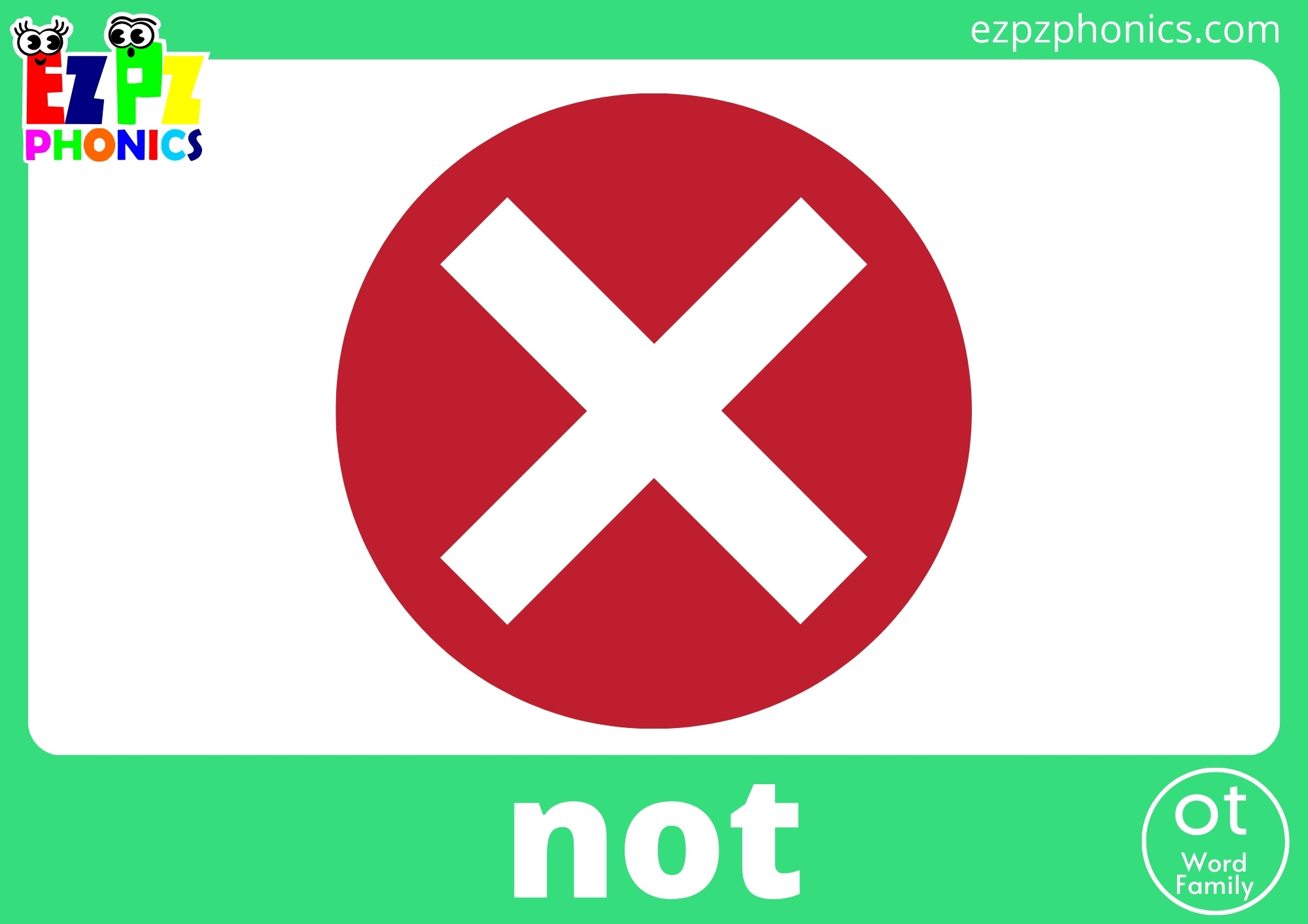 OT Word Family Flashcards With Words Phonics Letter Sounds Flashcards ...