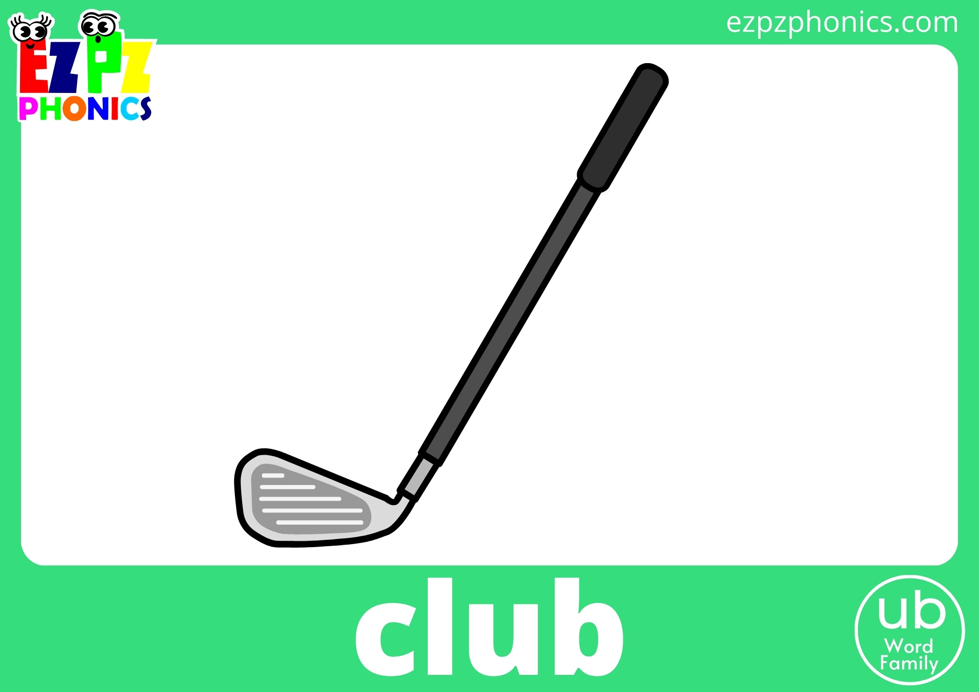 UB Word Family Flashcards With Words Phonics Letter Sounds Flashcards ...