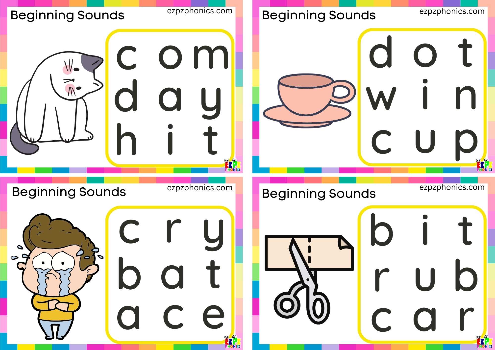 Letter C Word Search Card 1 - ezpzphonics.com