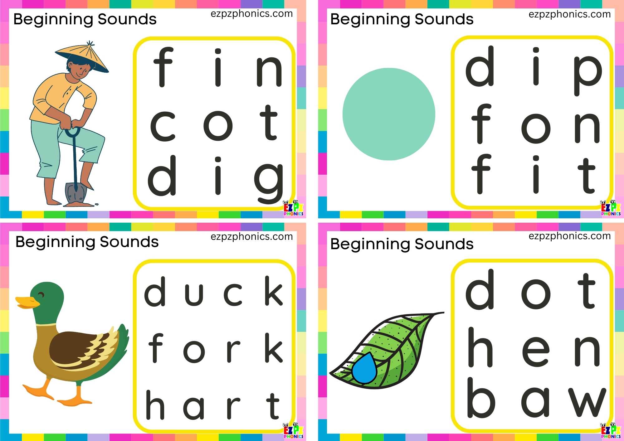 Letter D Word Search Card 2 - ezpzphonics.com