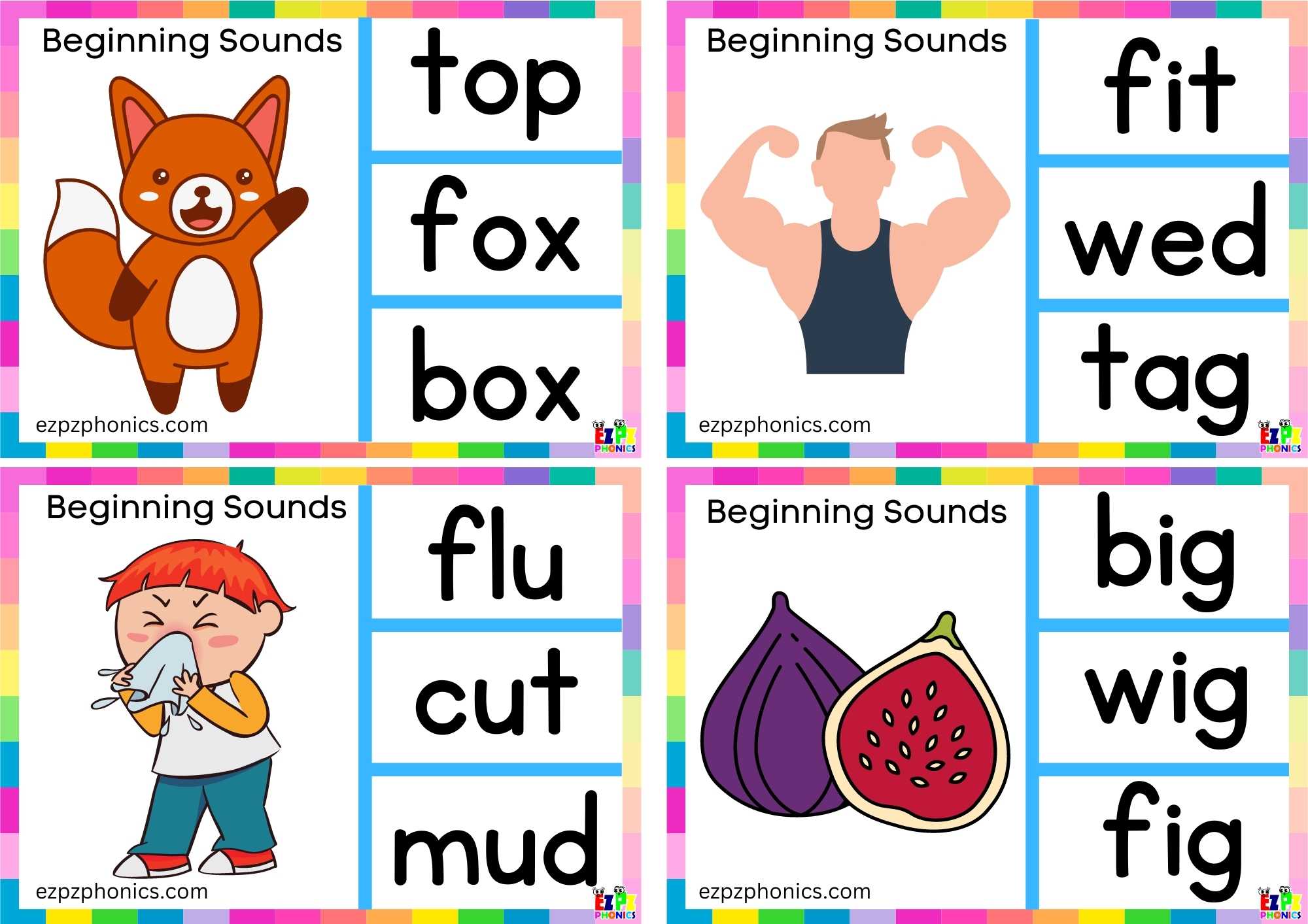 Letter F Look At The Image And Clip The Correct Word Clip Card 1 ...