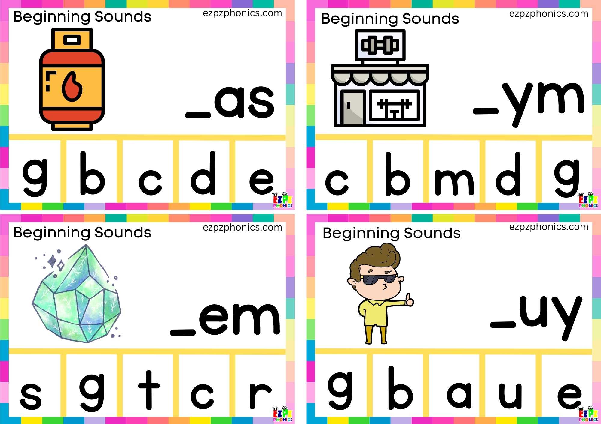 Letter G Finish The Word And Clip The Correct Letter 1 - ezpzphonics.com