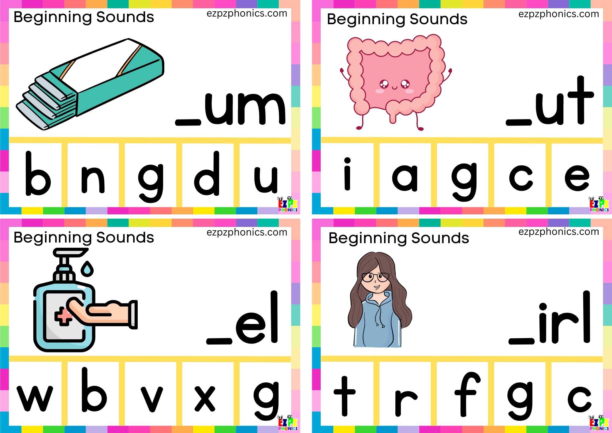 Letter G Finish The Word And Clip The Correct Letter 2 - ezpzphonics.com