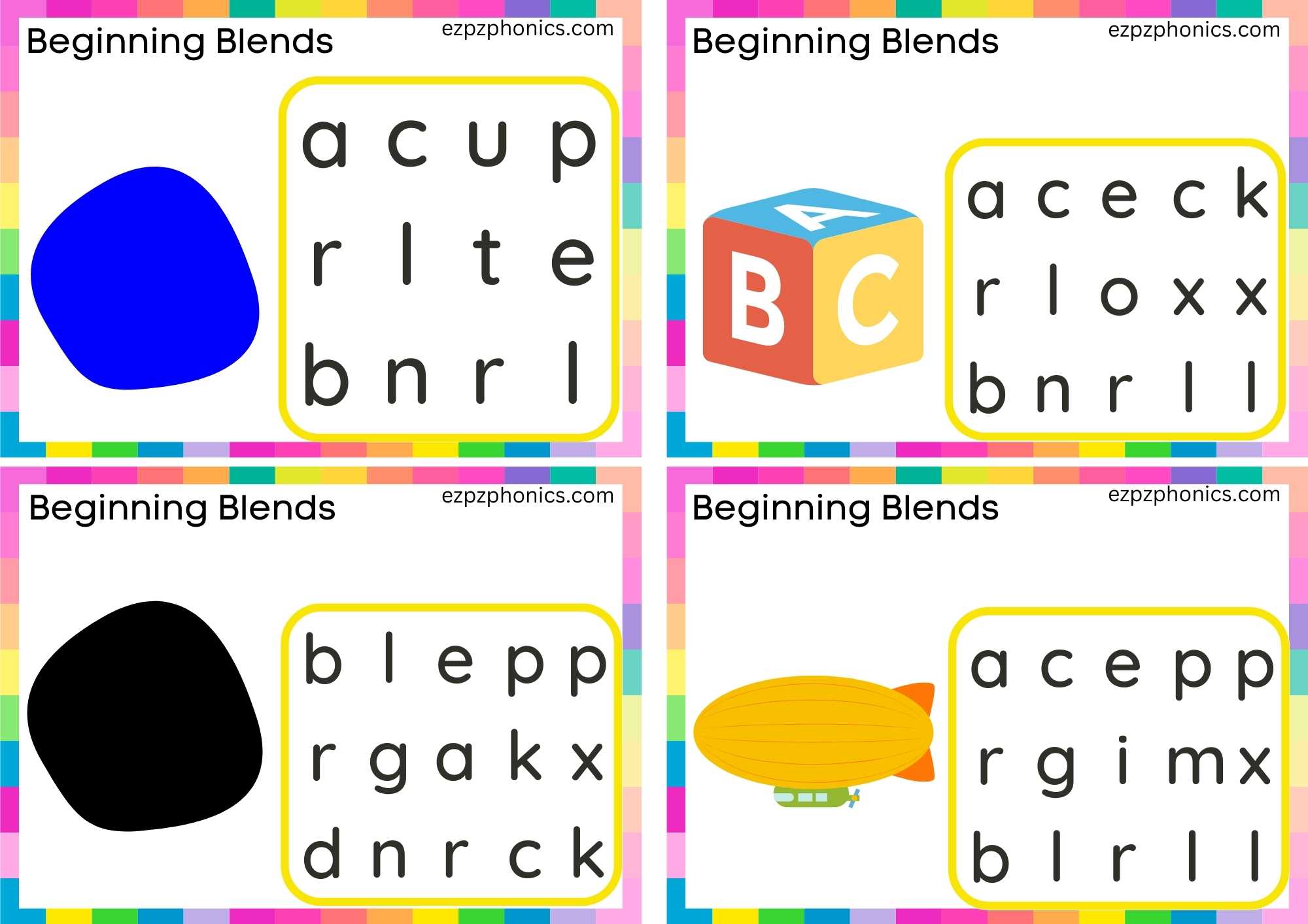 BL Beginning Blends Activity Circle The Correct Letters To Make The ...
