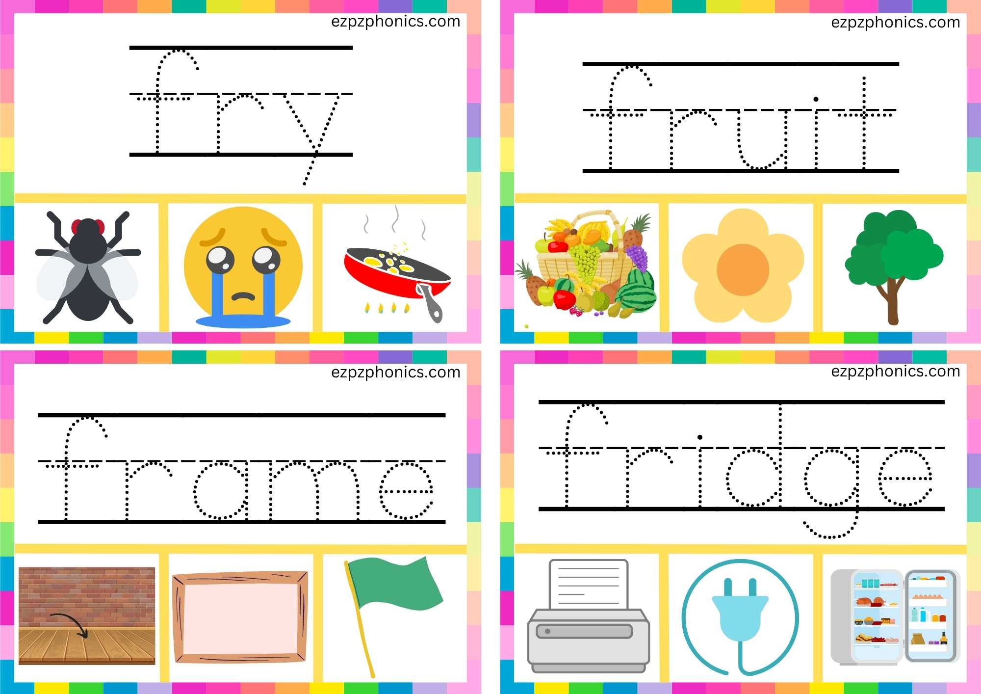 FR Beginning Blends Clip Cards Trace The Words And Clip The Correct ...