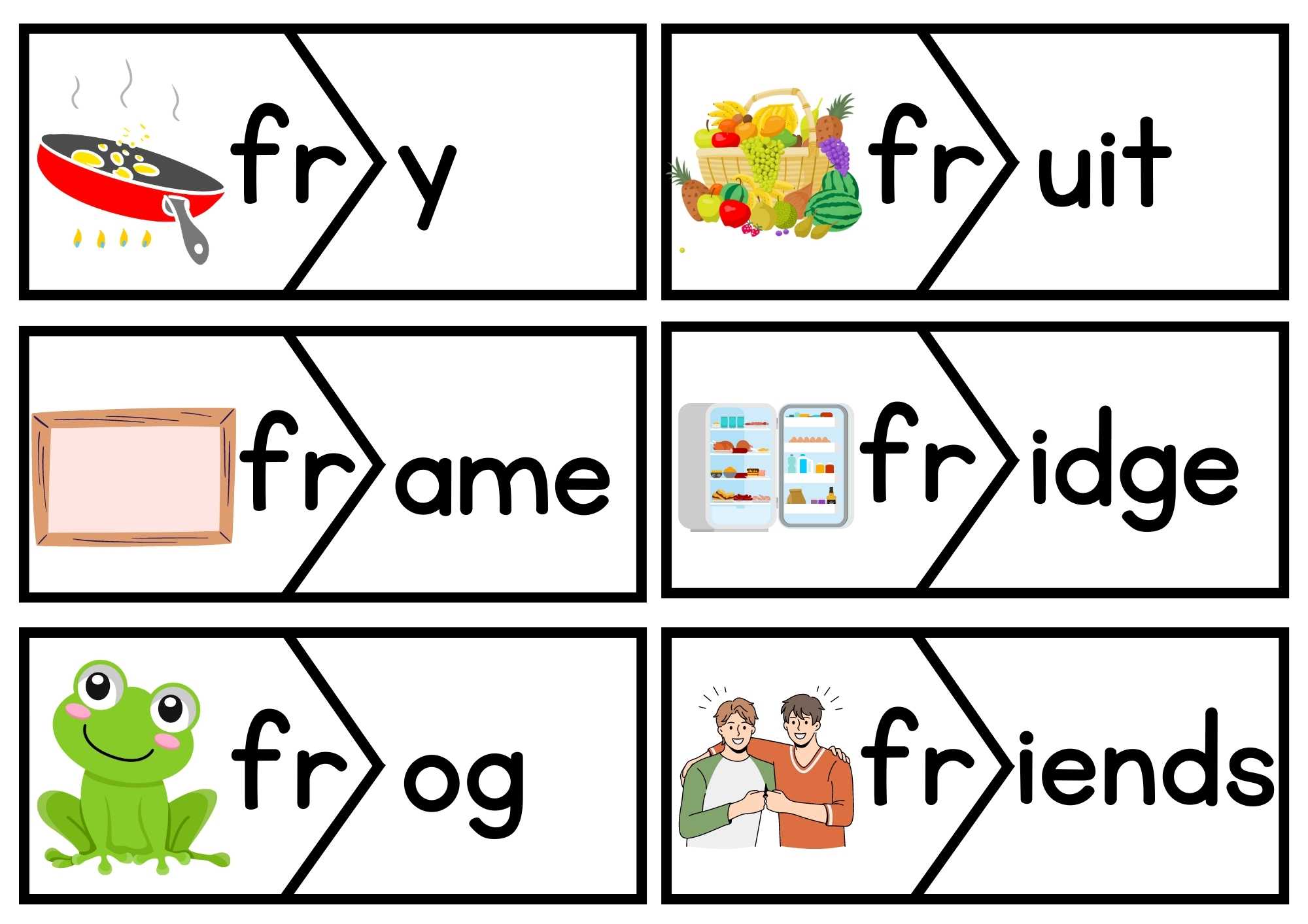 FR Beginning Blends Puzzle Match Phonics Set 1 - ezpzphonics.com