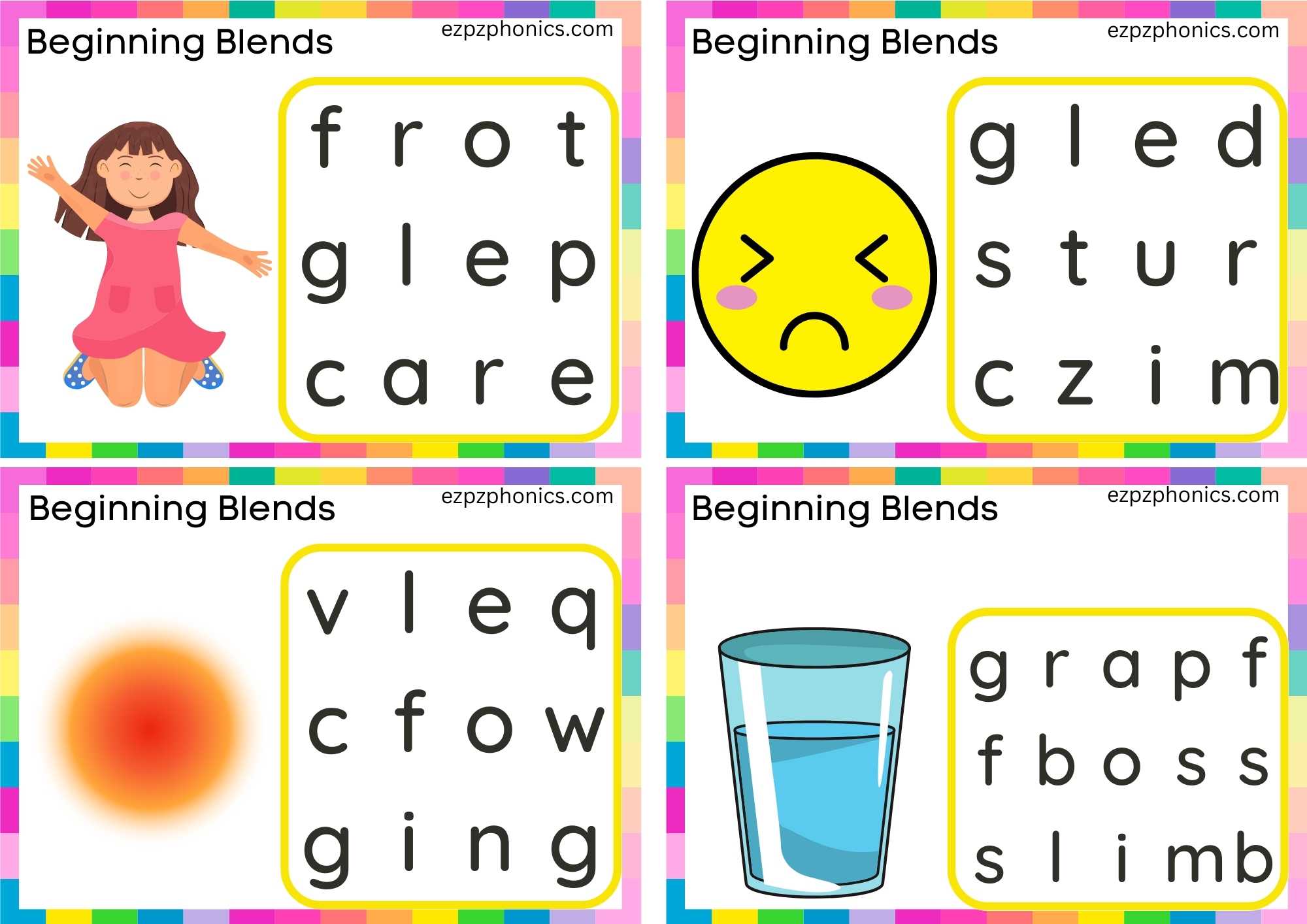 GL Beginning Blends Activity Circle The Correct Letters To Make The ...