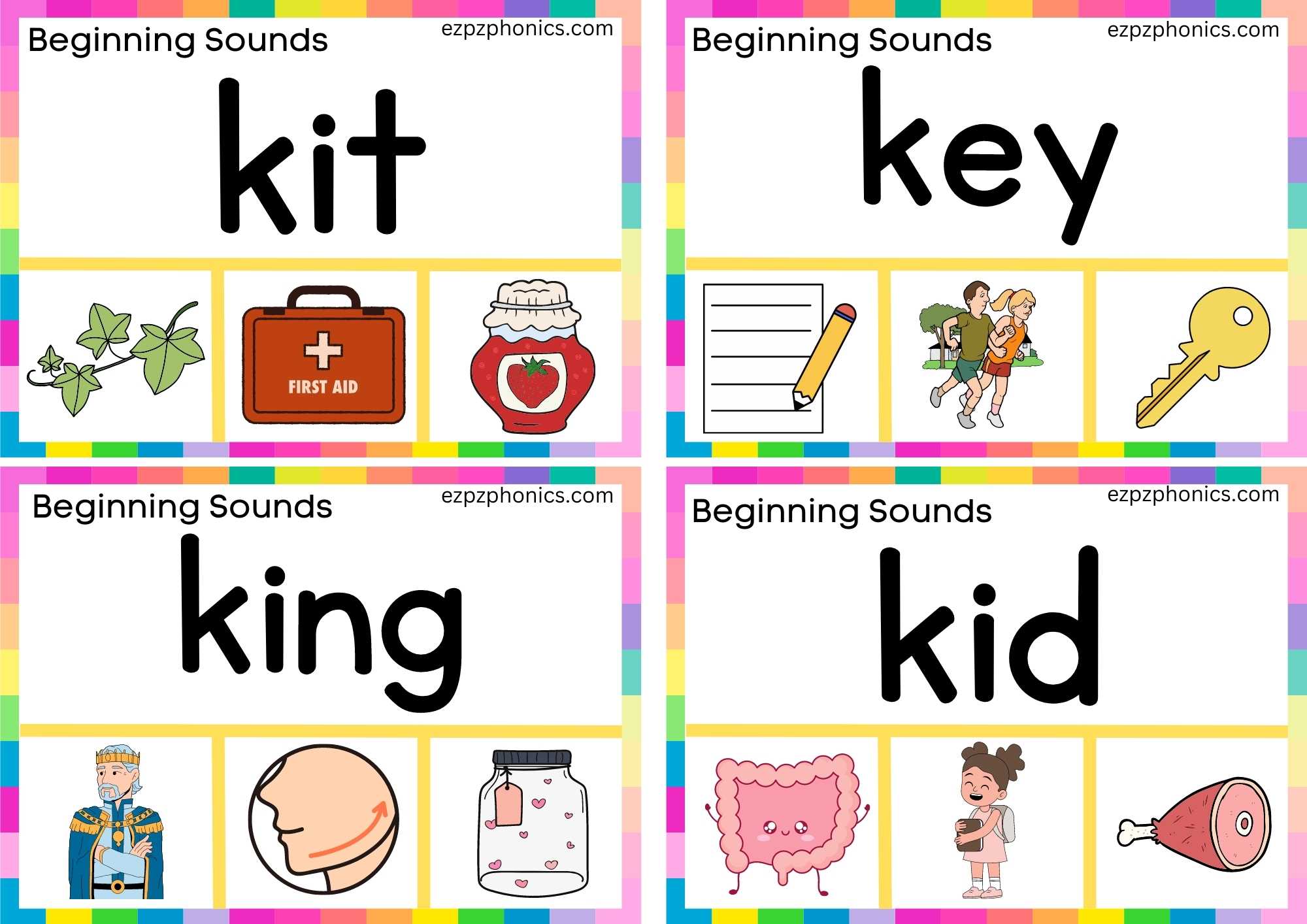 Letter K Read The Word And Clip The Correct Image Clip Card Group 1 ...