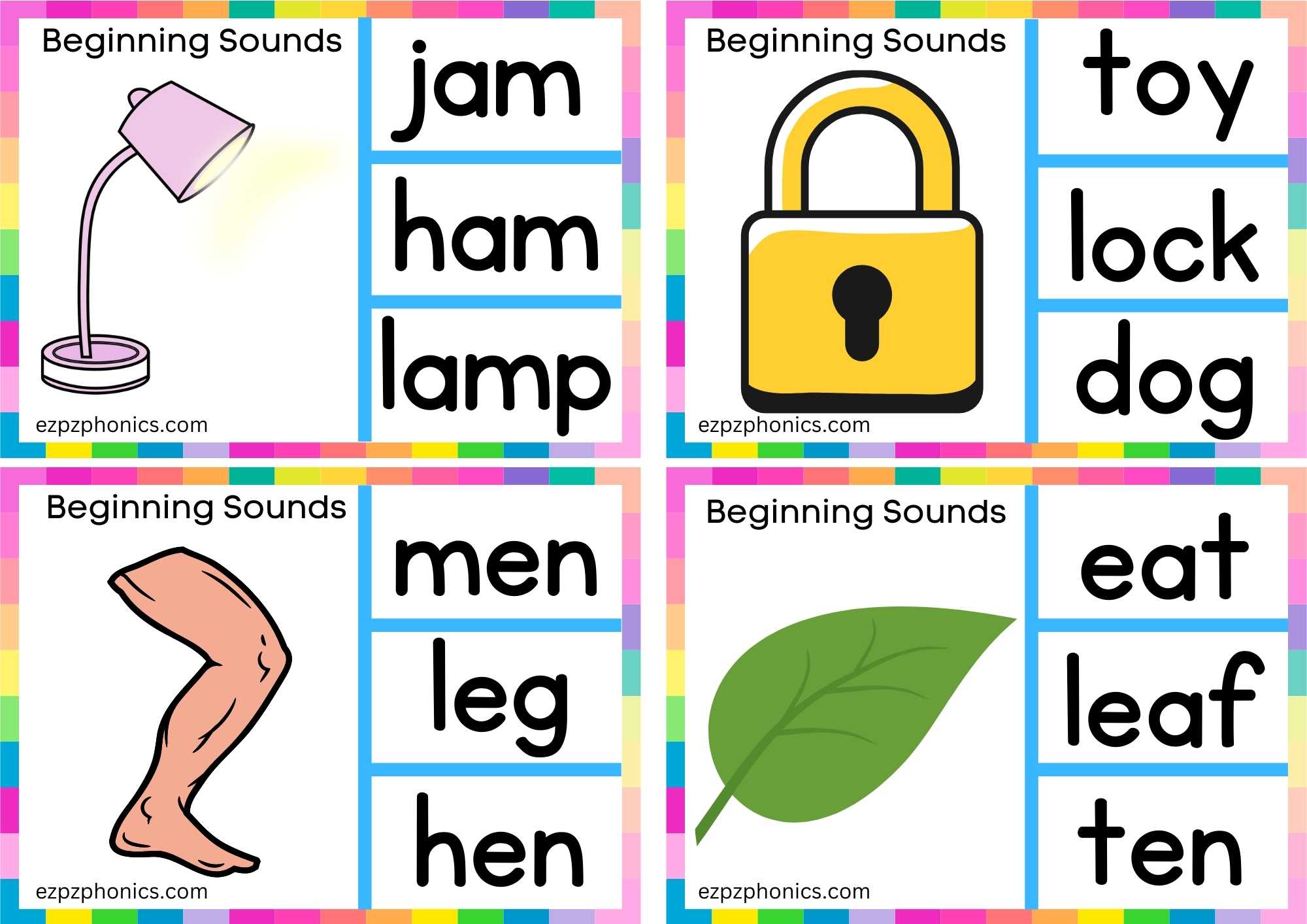 Letter L Look At The Image And Clip The Correct Word Group 2 ...