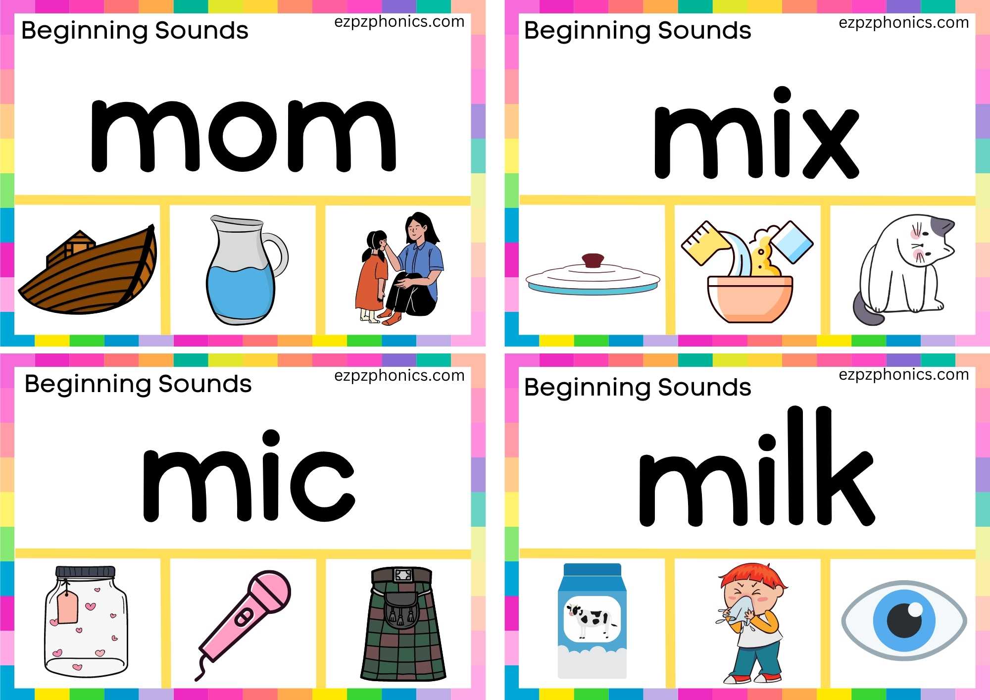 Letter M Read The Word And Clip The Correct Image Clip Card Group 2 ...