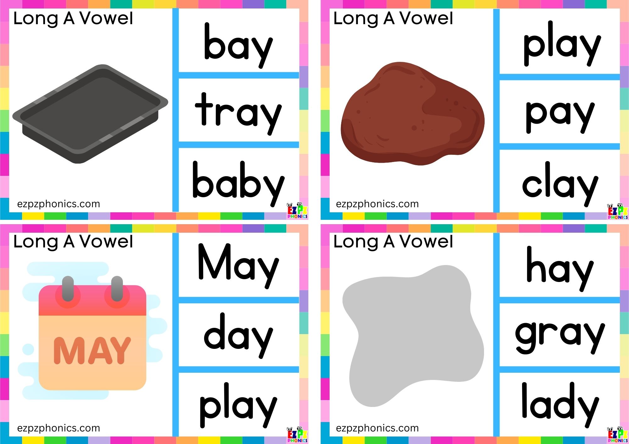 Long a vowel ay words Look at the image and clip the correct word Clip ...