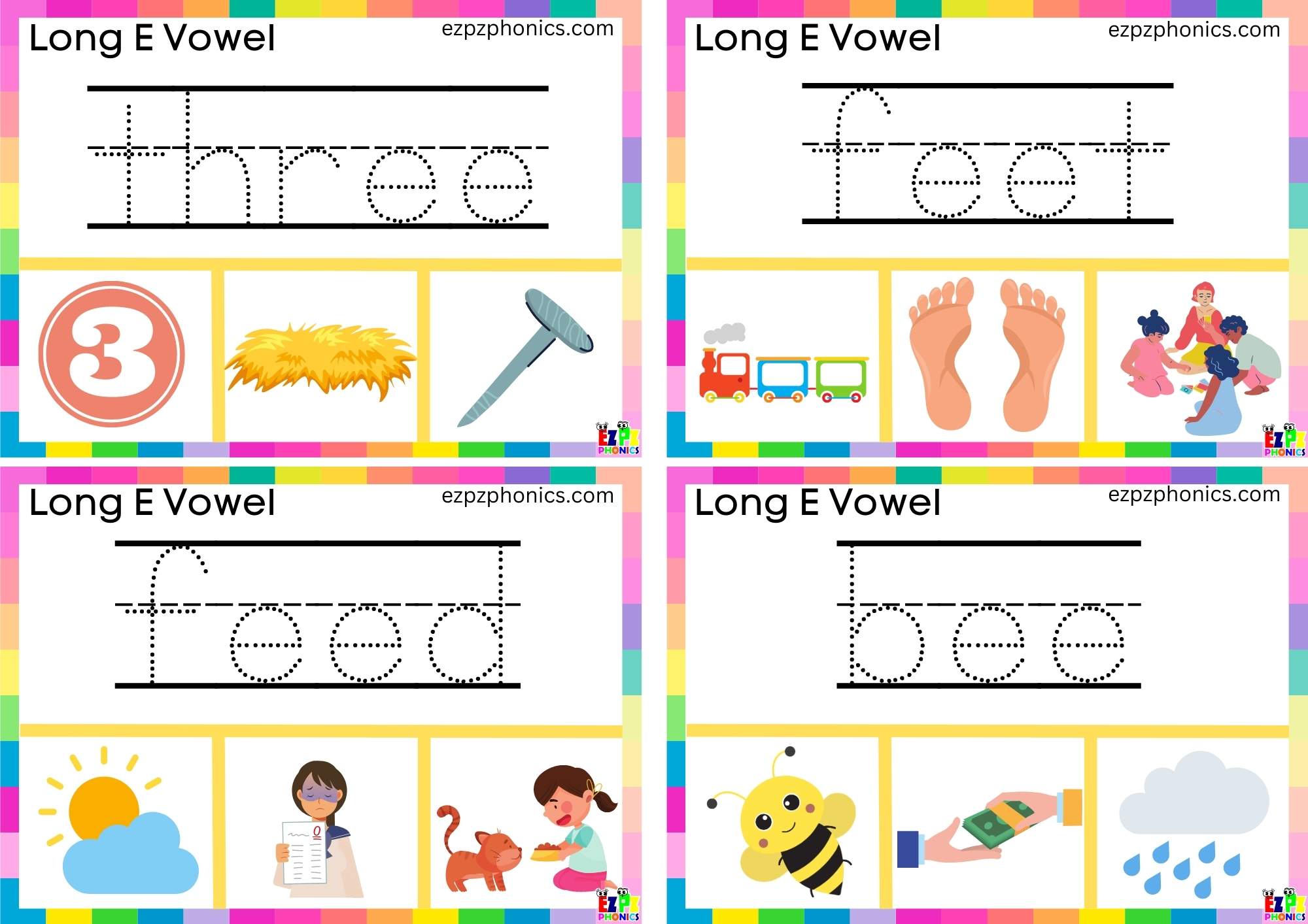 EE WORDS LONG E VOWEL - ezpzphonics.com