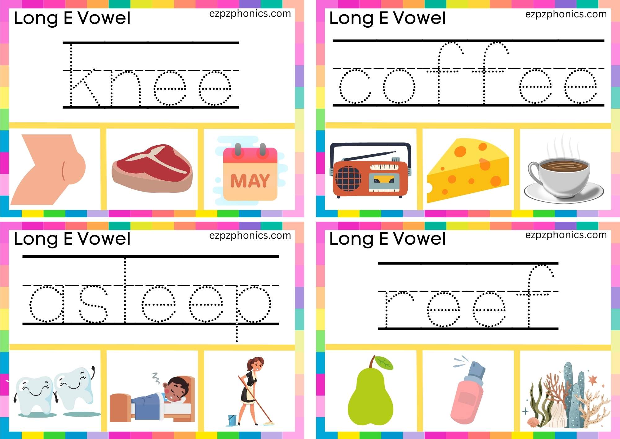 EE WORDS LONG E VOWEL - ezpzphonics.com