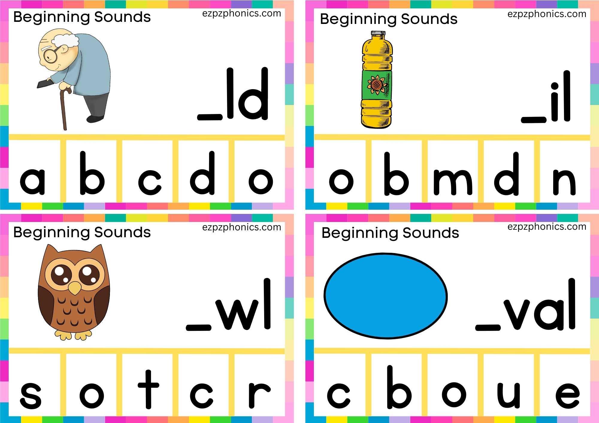 Letter O Finish The Word And Clip The Correct Letter Group 1 ...