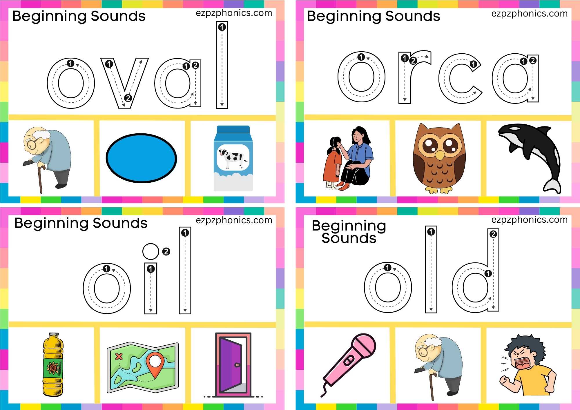 Letter O Trace The Word And Clip The Correct Image Group 2 ...