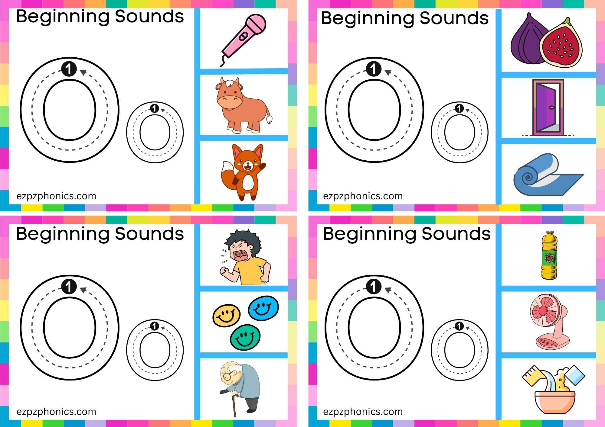 Trace The Letter O And Clip The Image Set 2 - ezpzphonics.com